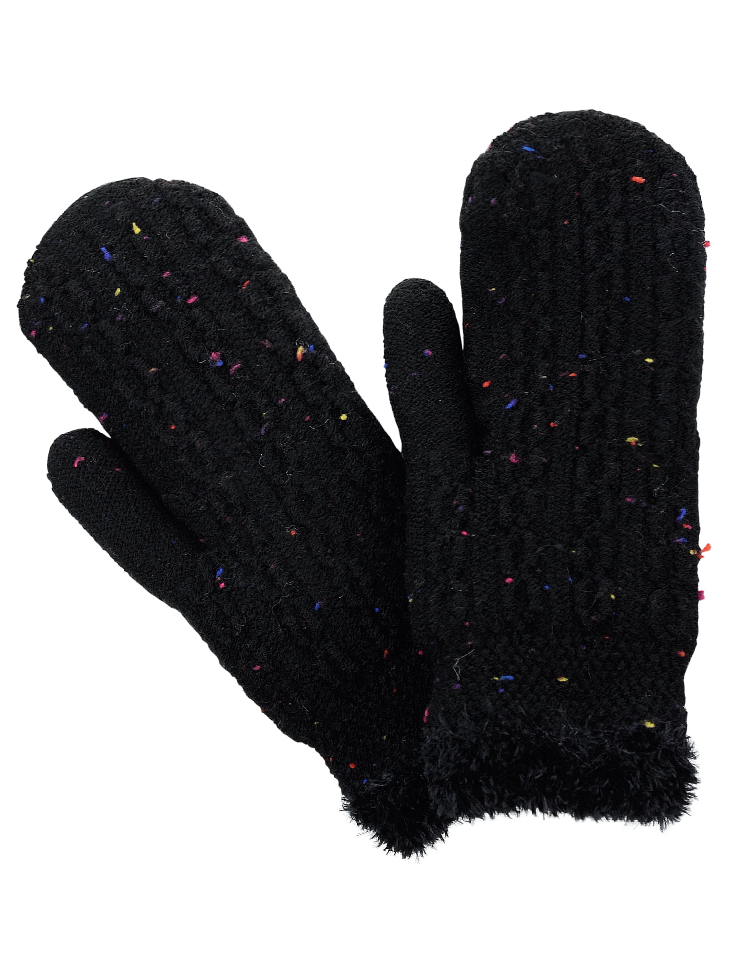 NYFASHION101 Women's Winter Warm Knit Mittens, Plush Lined, Stretchy ...