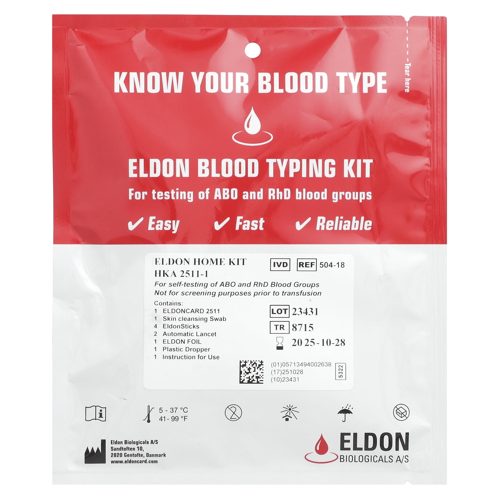 D'adamo Eldon Blood Typing Kit, 1 Kit - Walmart.com