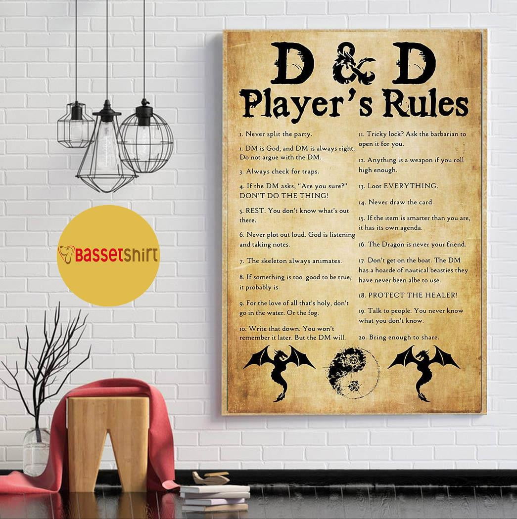 D and D player's rules vintage art poster 24 x 36 Inch Poster - Walmart.com