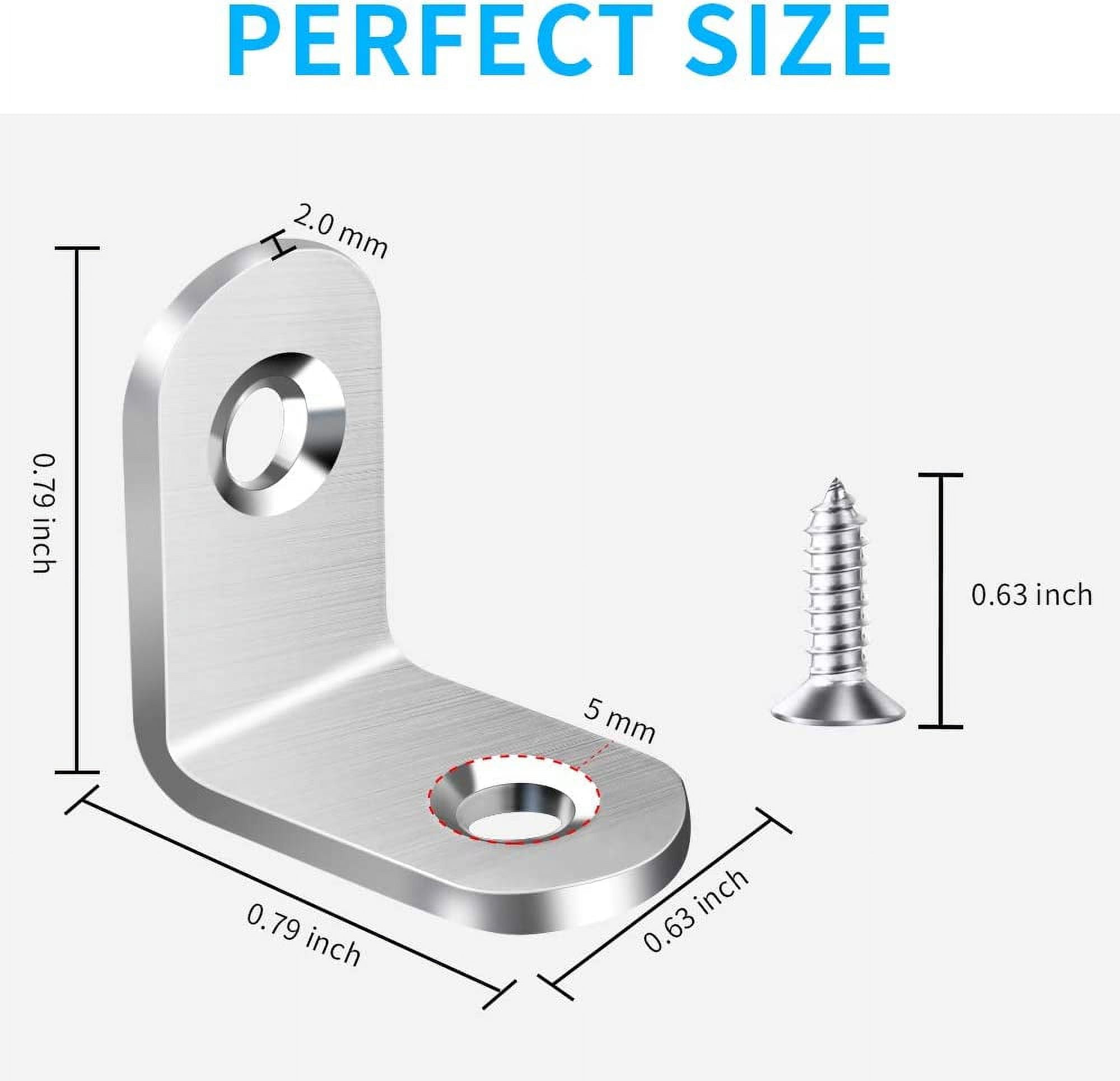 D-buy 40 Pcs L Bracket Corner Brace, Stainless Steel L Brackets for ...