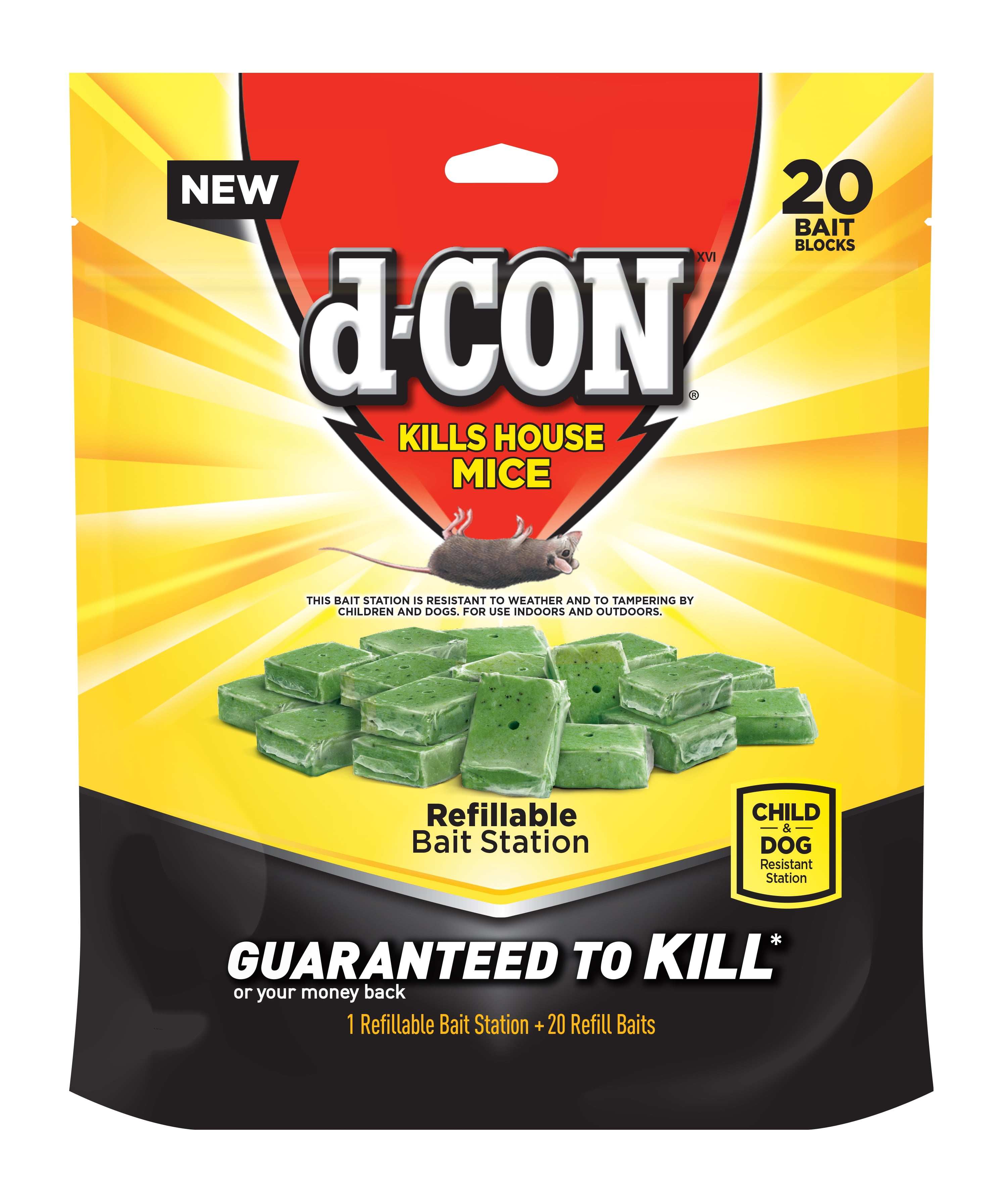 D-con Refillable Mouse Poison Bait Station, 20 Bait Refills - Walmart.com
