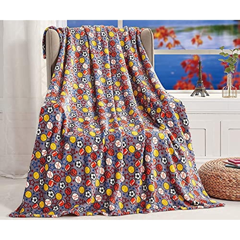 Décor&More All Sports Microplush Throw Blanket (50inch x 60inch) - Play ...