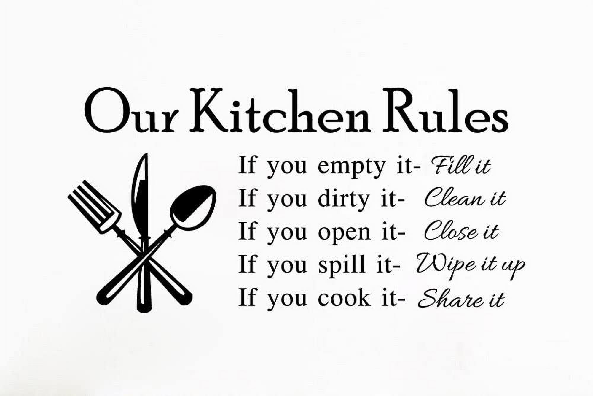 Décor Stickers Our Kitchen Rules Quote Removable Art Sticker (Our Kitchen Rules) - Walmart.com