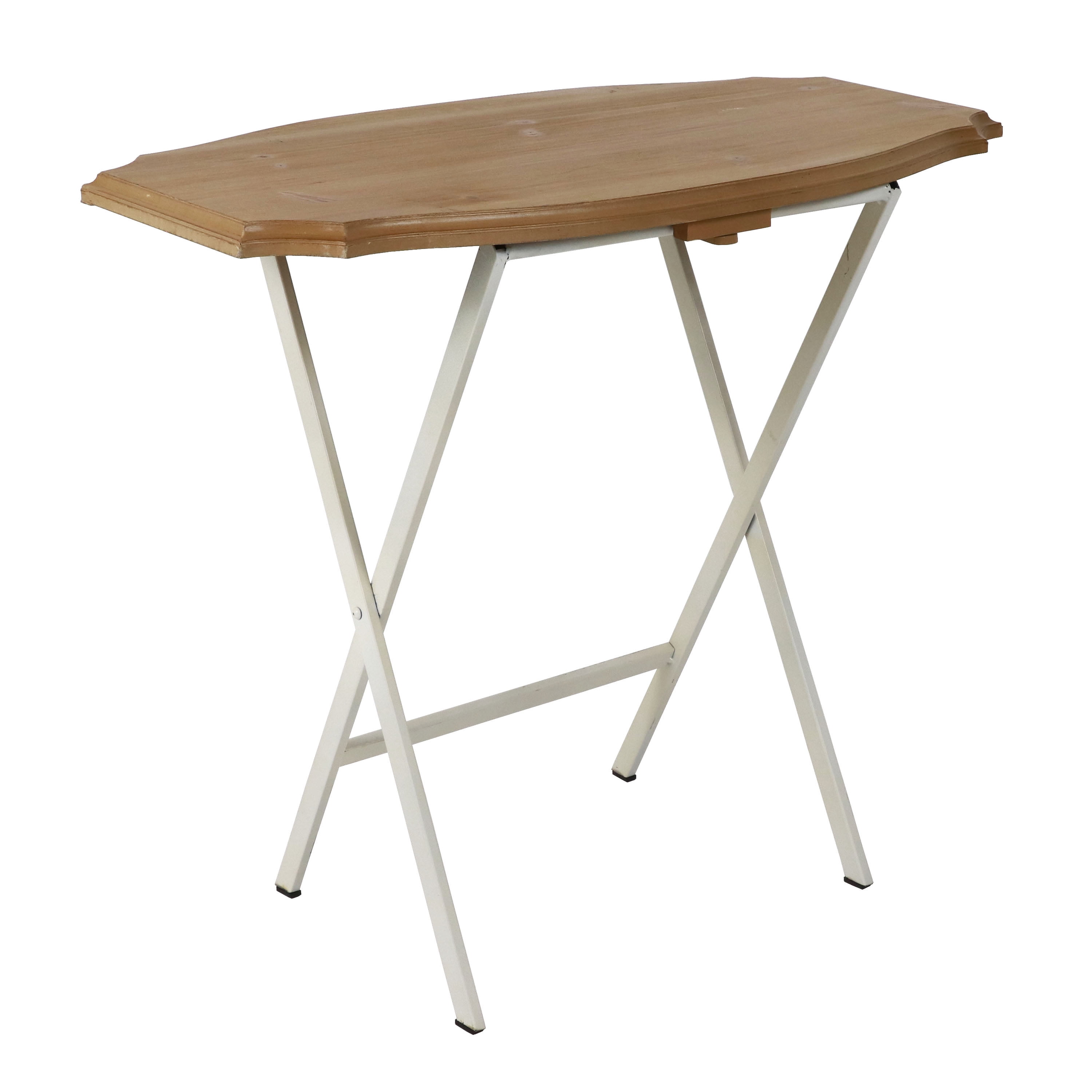 Decor Therapy Solid Table Folding Table, Brown/White - Walmart.com