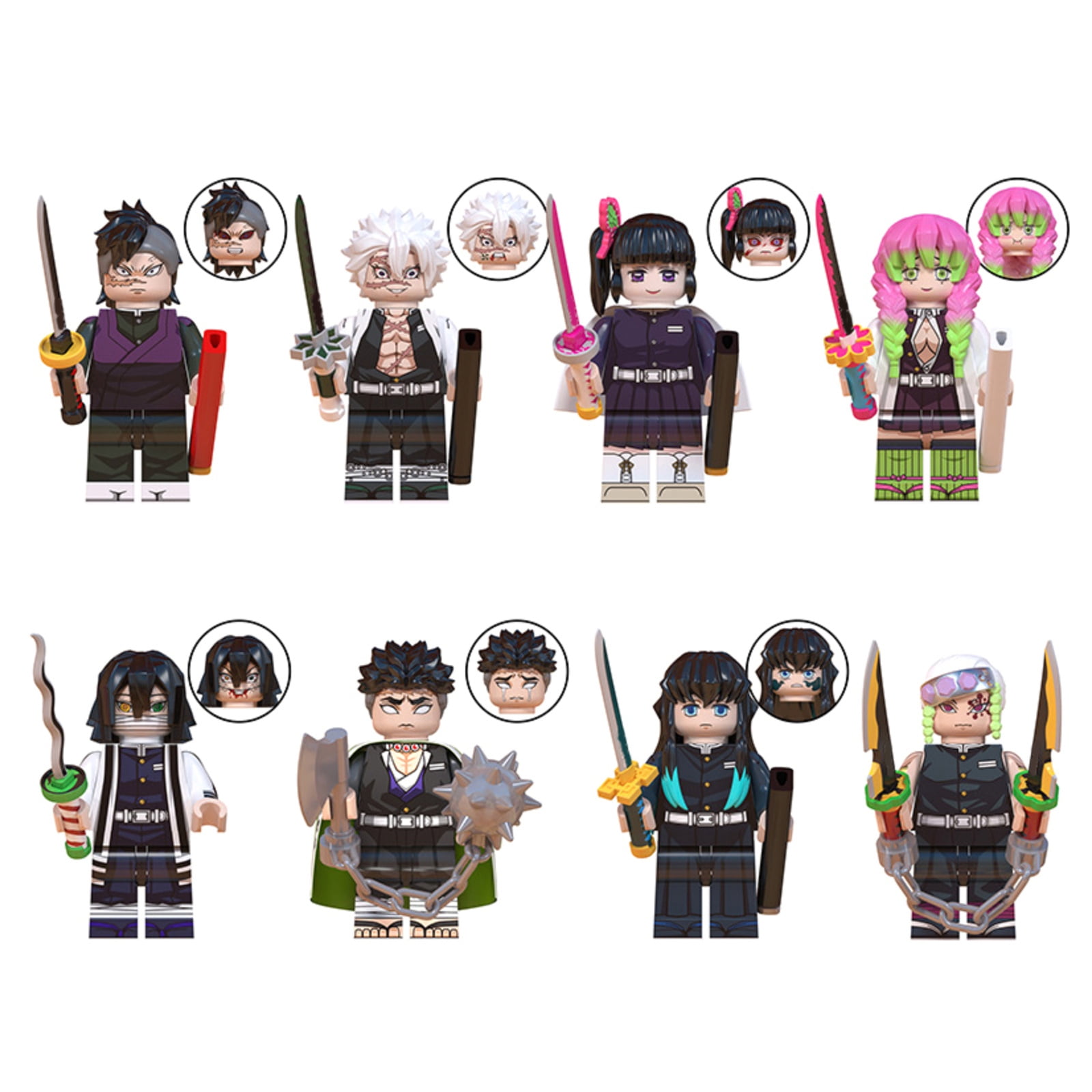 D.e.m.o.n S.l.a.y.e.r Minifigures Anime Character Peripherals Building ...