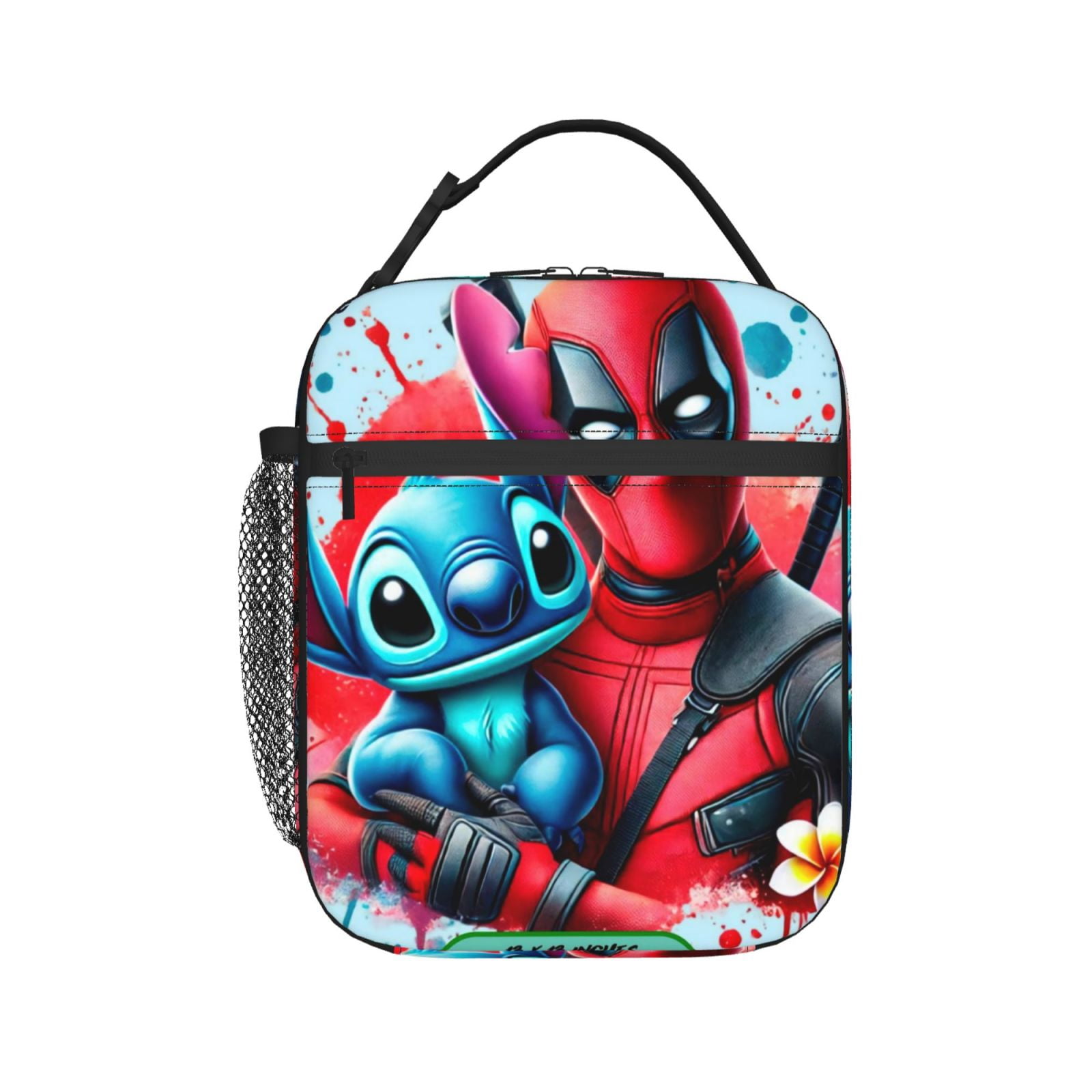 D-eadpool And S-titch Watercolor Splash Lunch Box for Women Men,Lunch Bag,Reusable Insulated ...