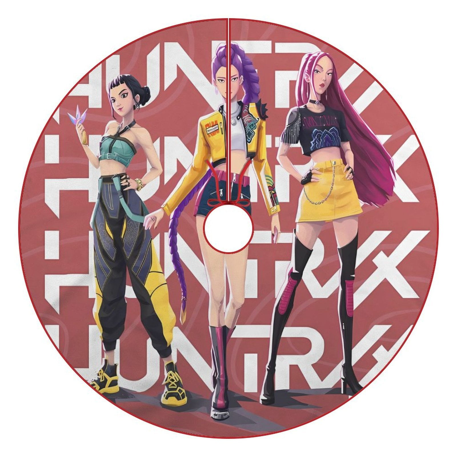 D'emon+K+POP+Hunters+K+POP+Hunters Christmas Tree Skirt 48"x48" Christmas Joy Party Decoration ...