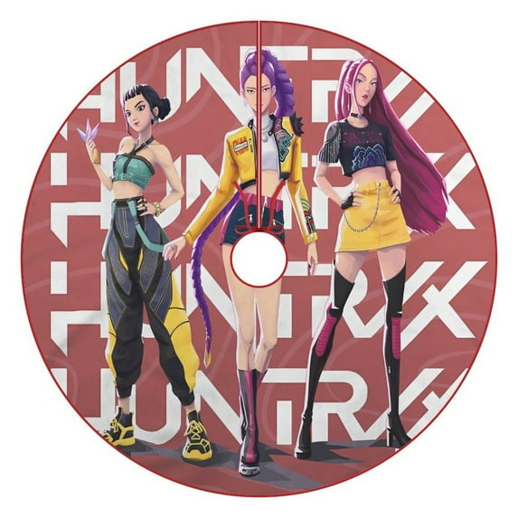 D'emon+K+POP+Hunters+K+POP+Hunters Christmas Tree Skirt 48"x48" Christmas Joy Party Decoration ...