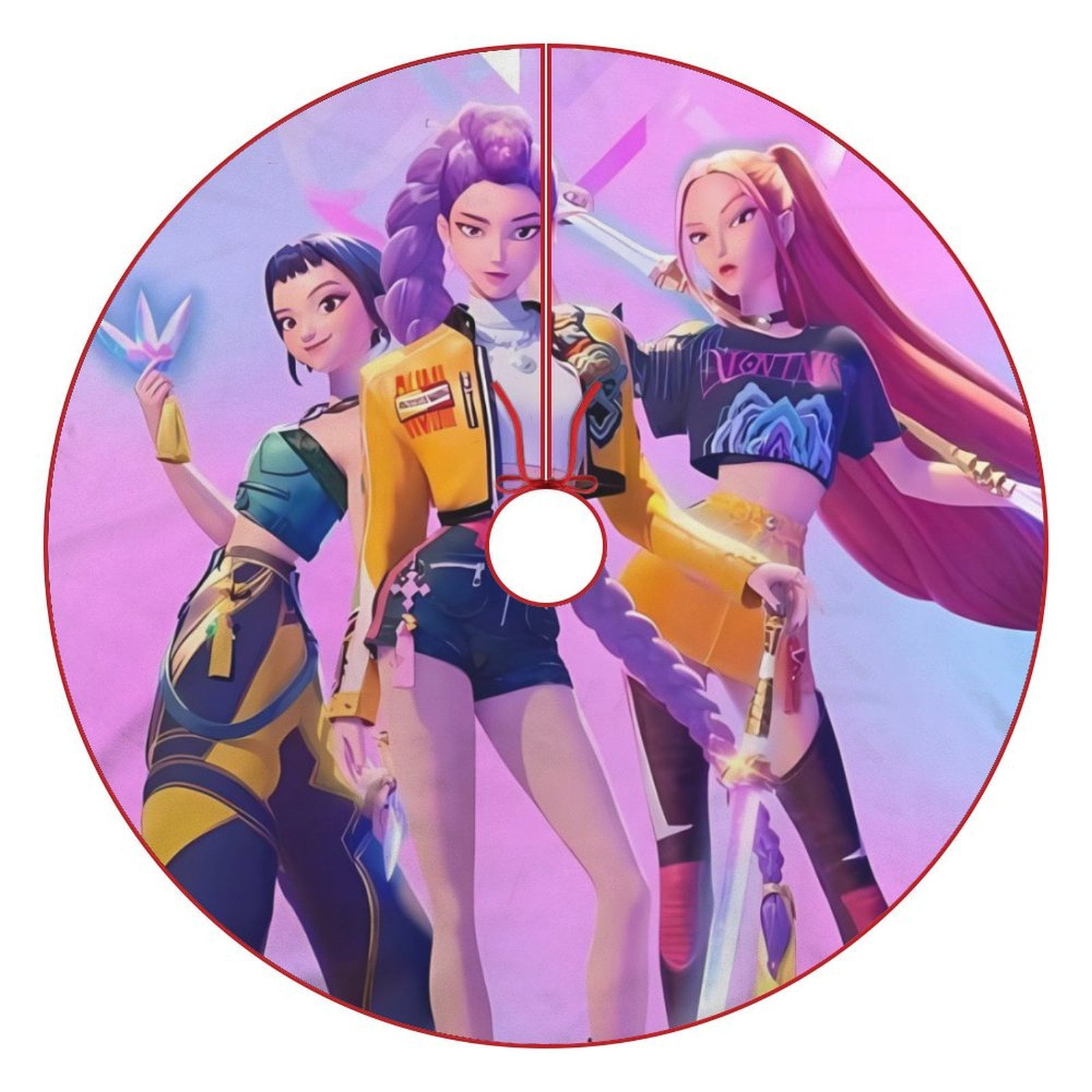 D'emon+K+POP+Hunters+K+POP+Hunters Christmas Tree Skirt 48"x48" Christmas Joy Party Decoration ...