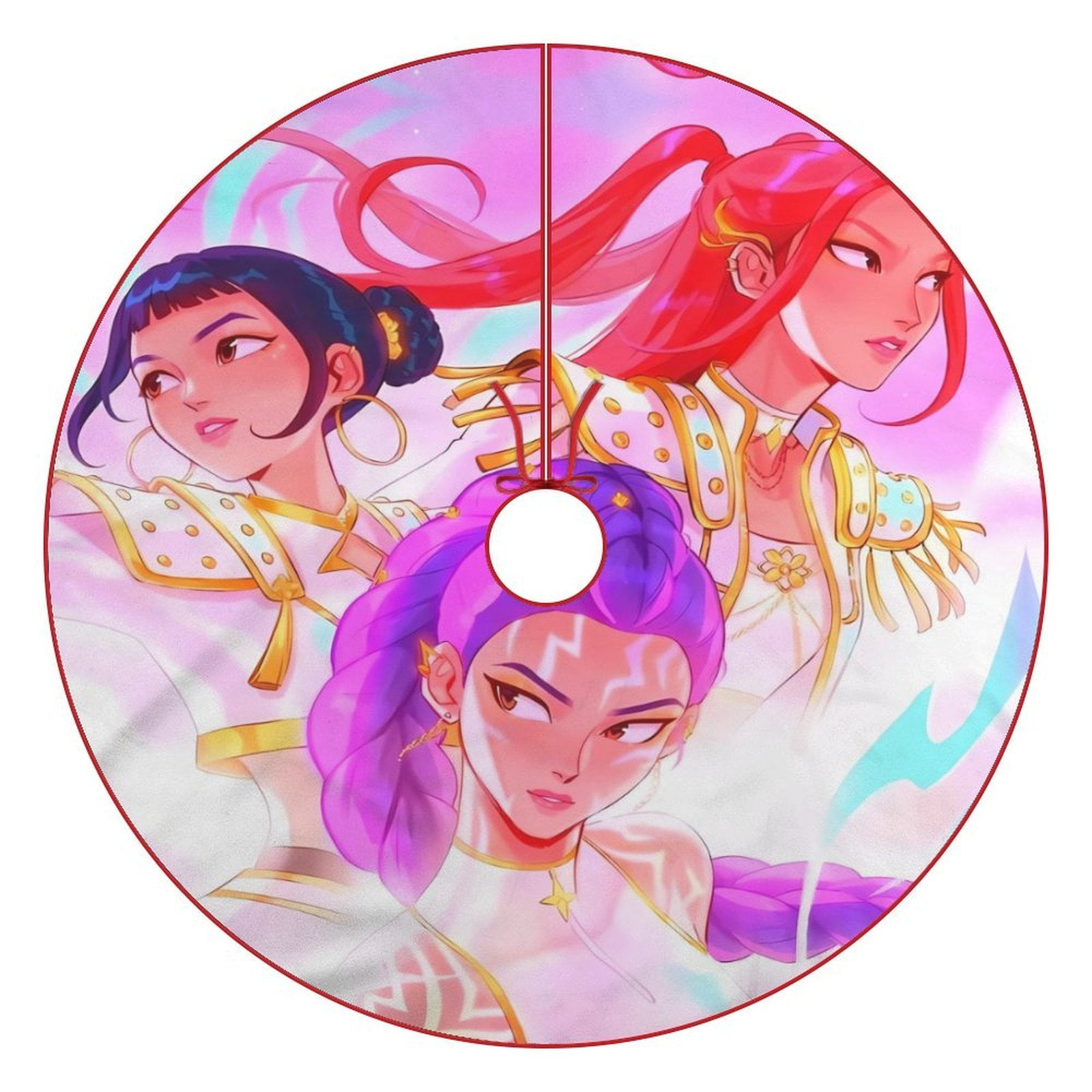 D'emon+K+POP+Hunters+K+POP+Hunters Christmas Tree Skirt 48"x48" Christmas Joy Party Decoration ...