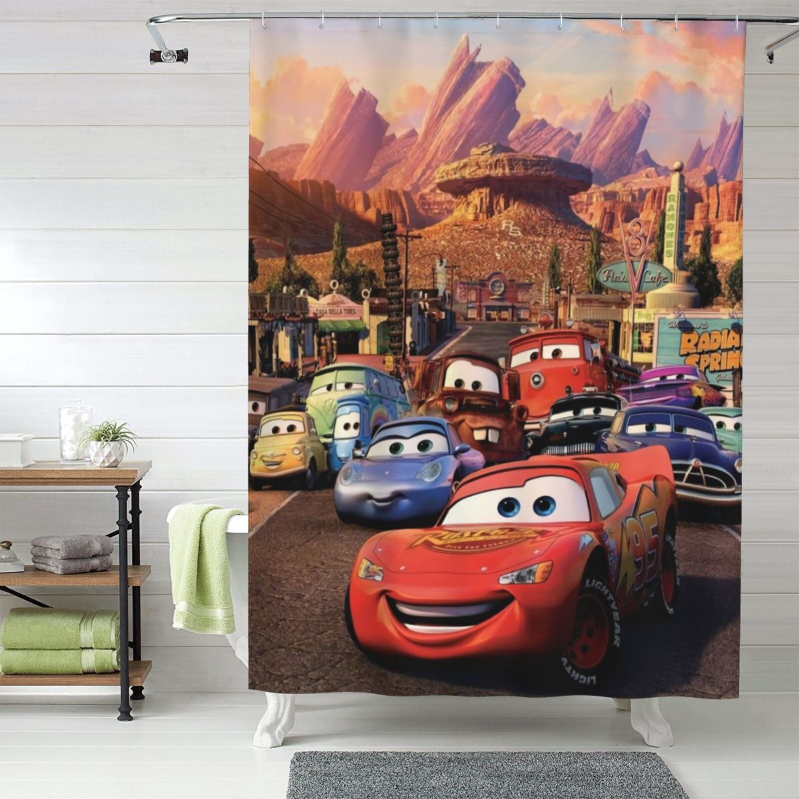 D-isney Pixar Cars Waterproof Shower Curtain, Bathroom Decorative ...