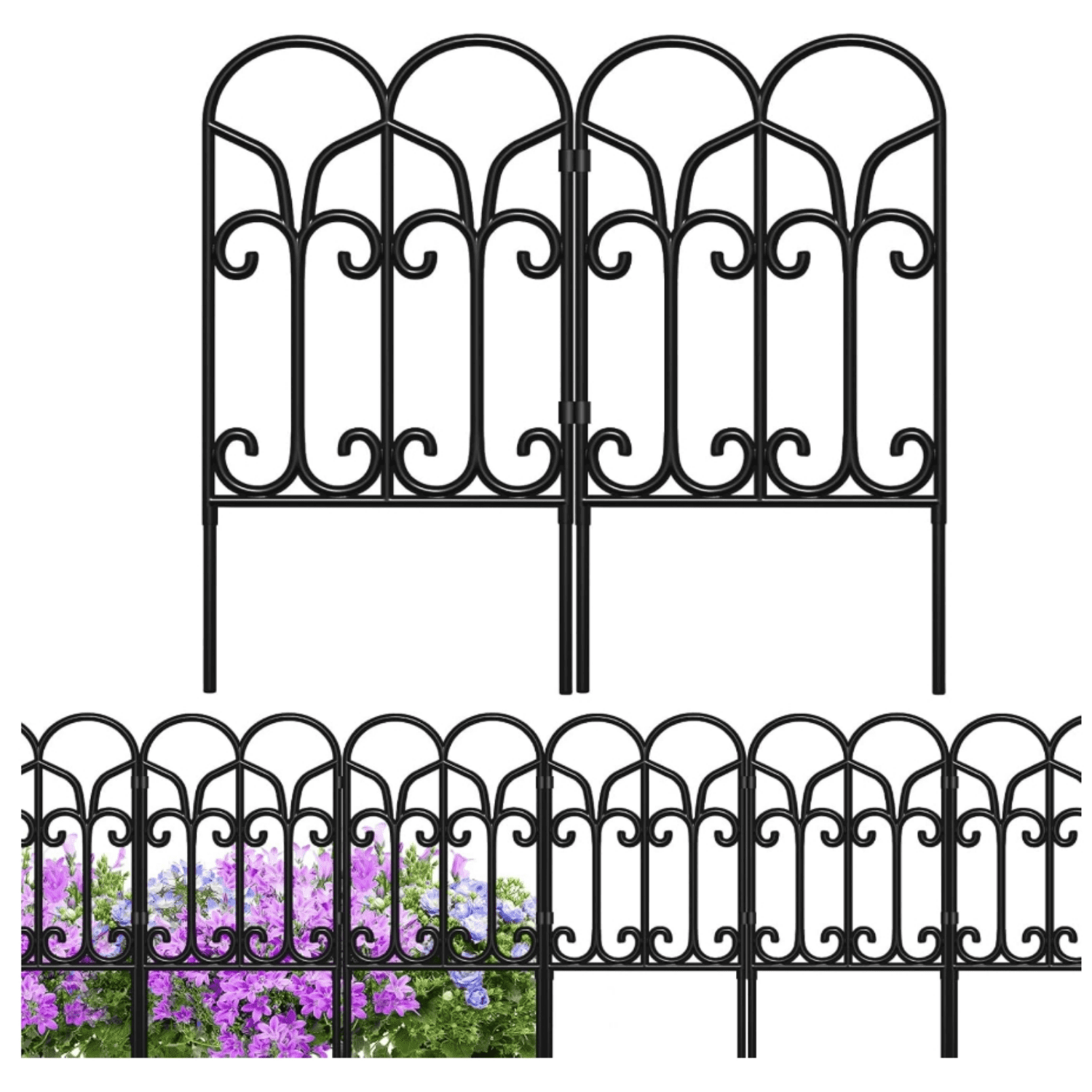 D rative Garden Fences and Borders for Dogs No Dig Metal Fence Panels ...