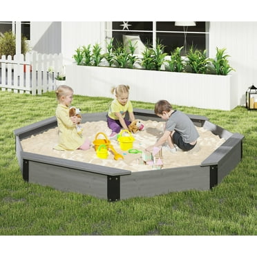 SandLock Extra Large Outdoor Sandbox 5 x 10 ft. with Vented Cover ...