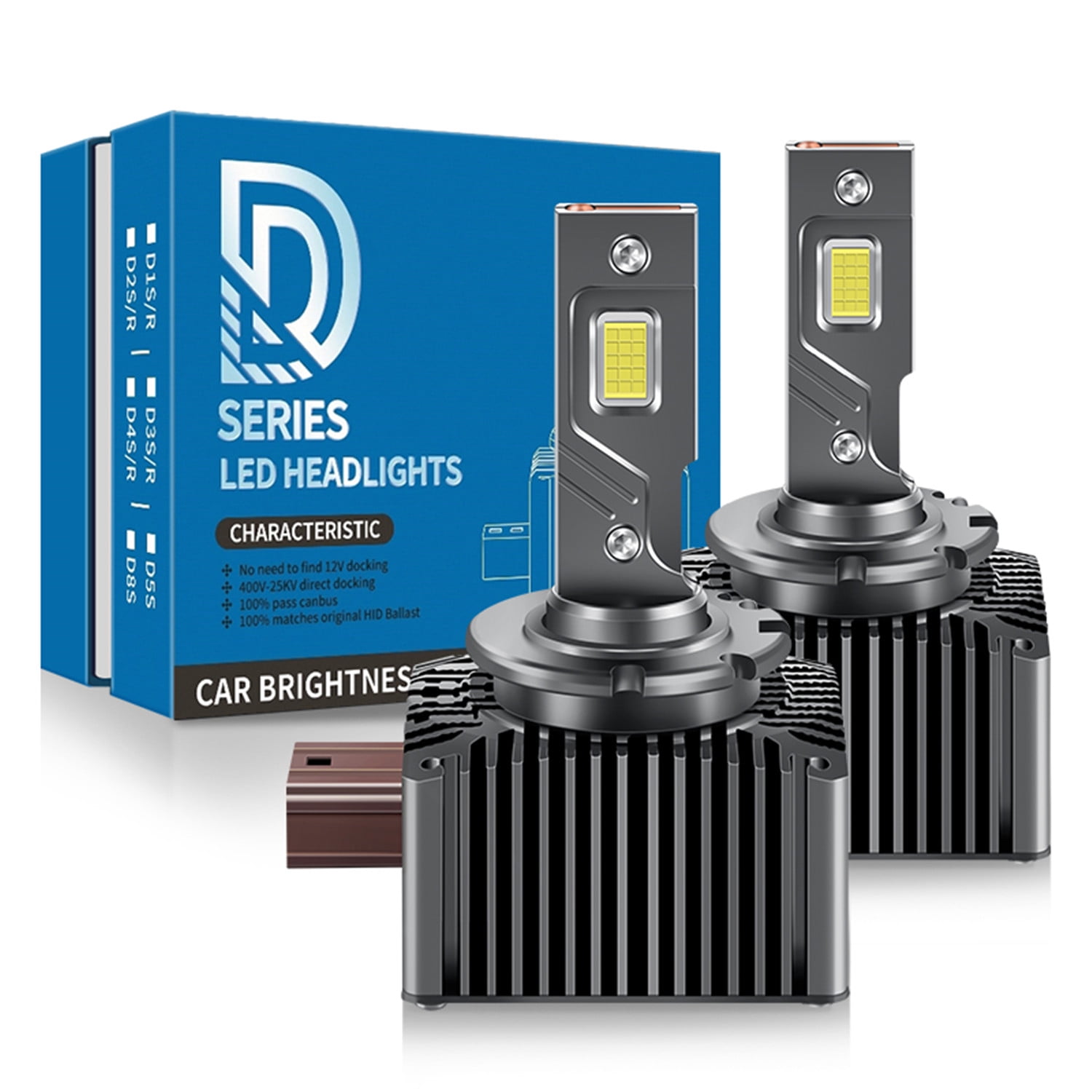 D series LED Headlights HID D1S D2S D3S D4S D1R D2R D3R D4R Turbo LED 20000LM Two-sided CSP Chip ...