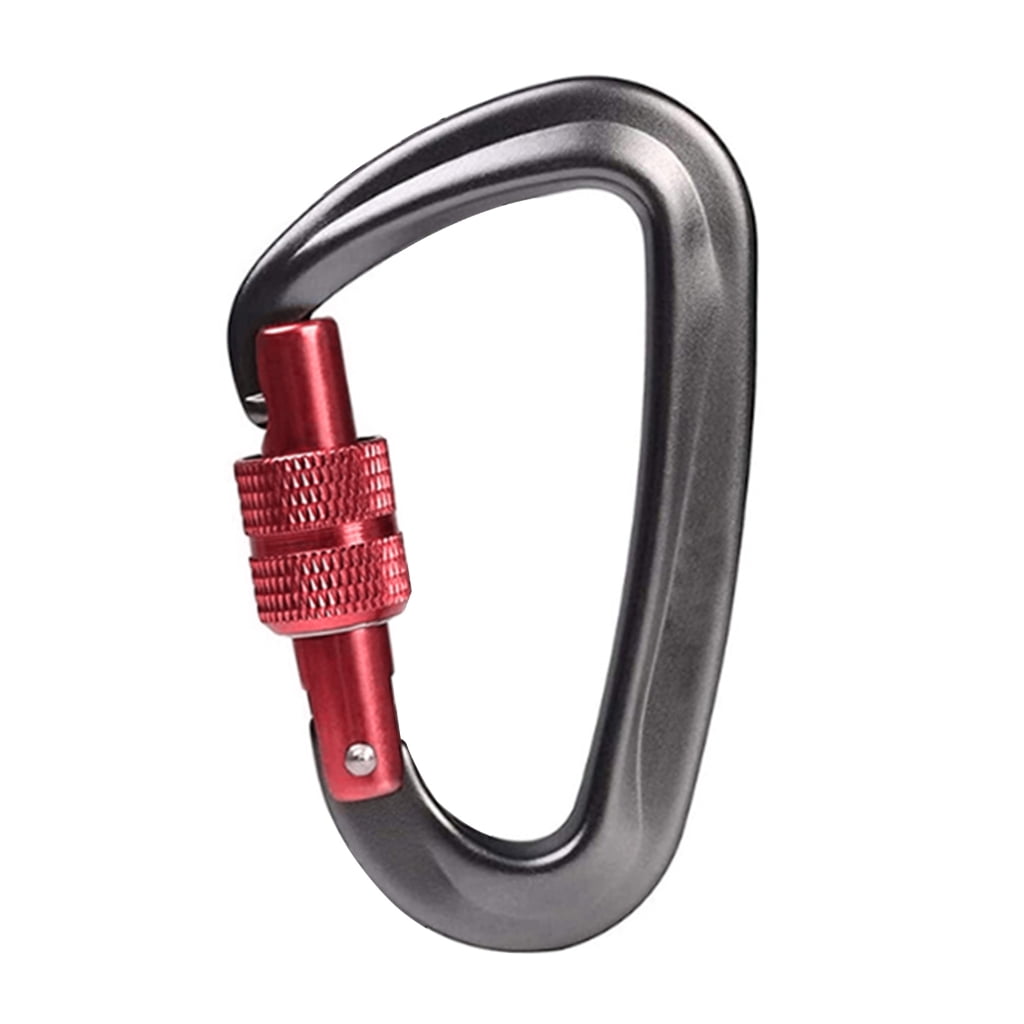 D-shaped Carabiner Hook Hiking Clip with Lock Aluminum Alloys Carabiner Safety Buckle Keychains ...