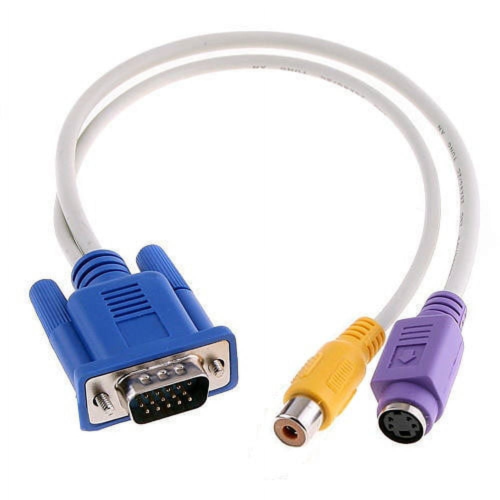 D-sub 15-pin VGA To Composite RCA S-Video Adapter Cable - Walmart.com