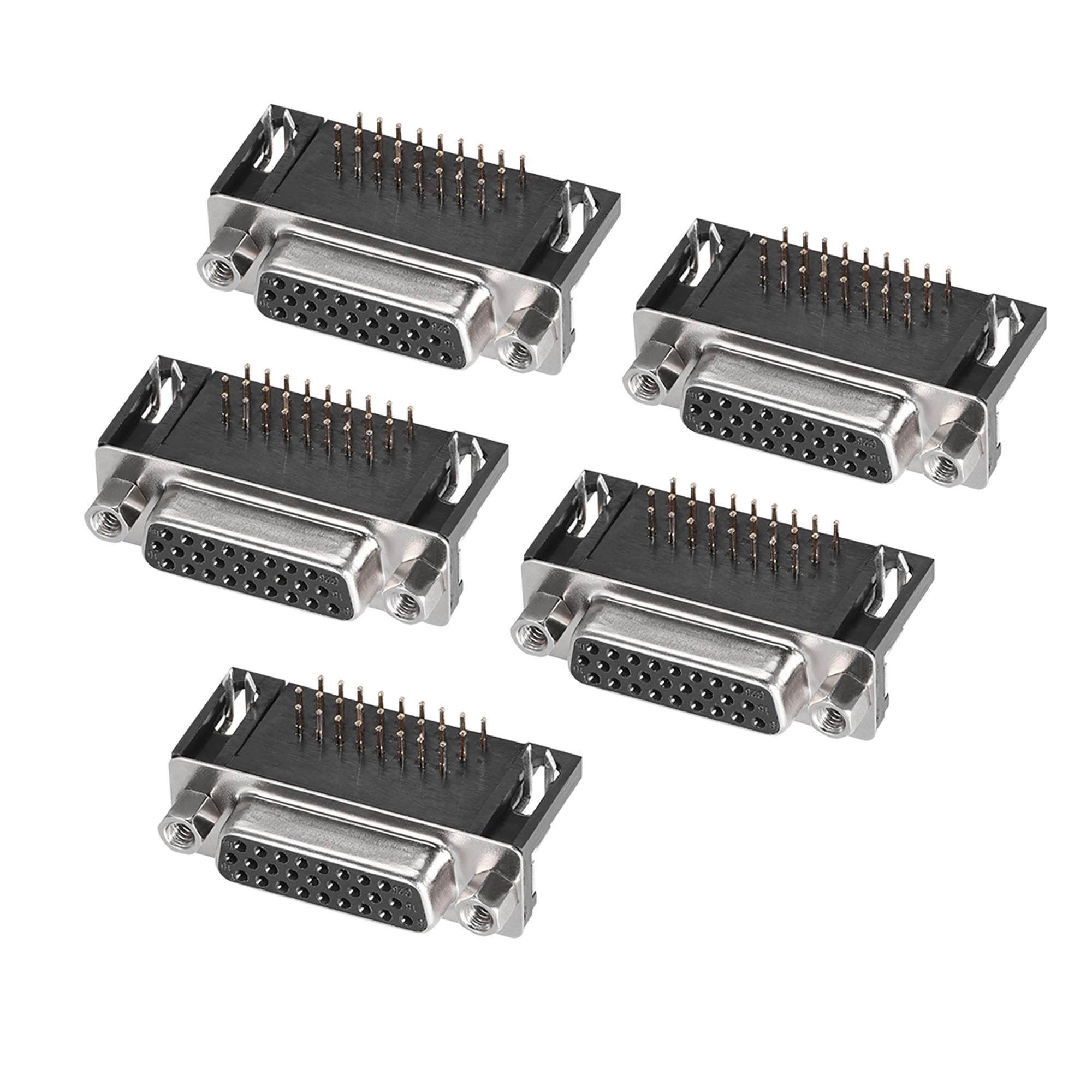 D-sub Connector Female Socket 26-pin 3-row Right Angle Black 5pcs ...