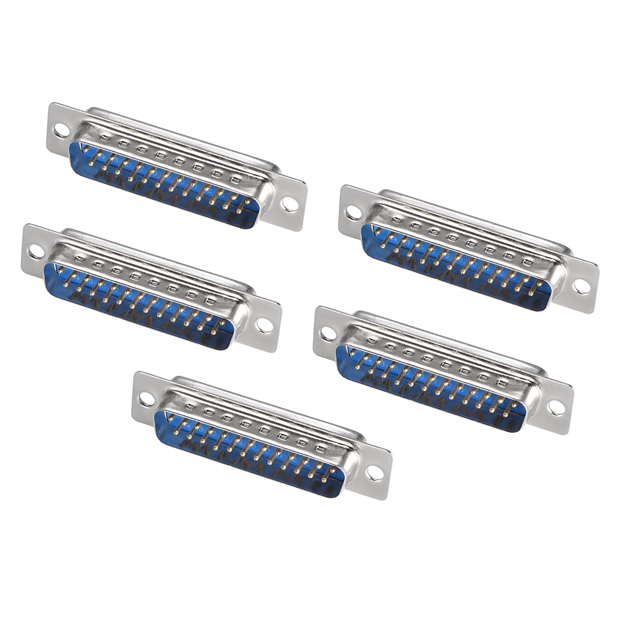 D-sub Connector Male Plug 25-pin 2-row Solder Type Blue 5pcs - Walmart.com