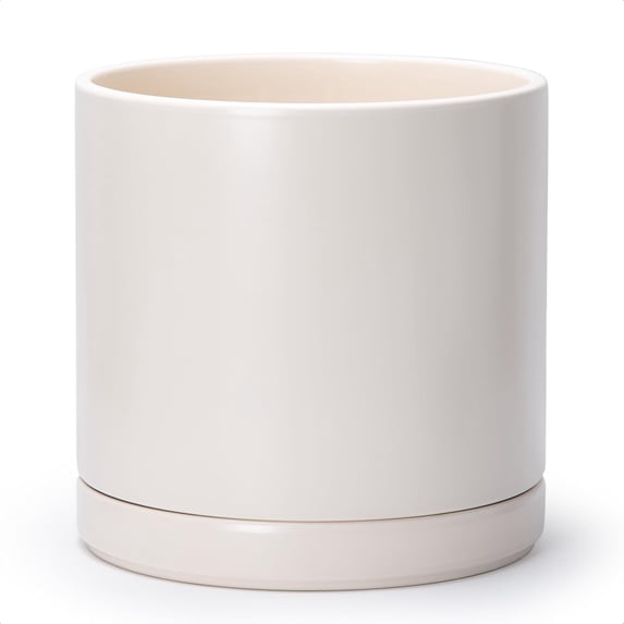 D'vine Dev 12 Inch Ceramic Planter Pot with Drainage Hole and Saucer ...