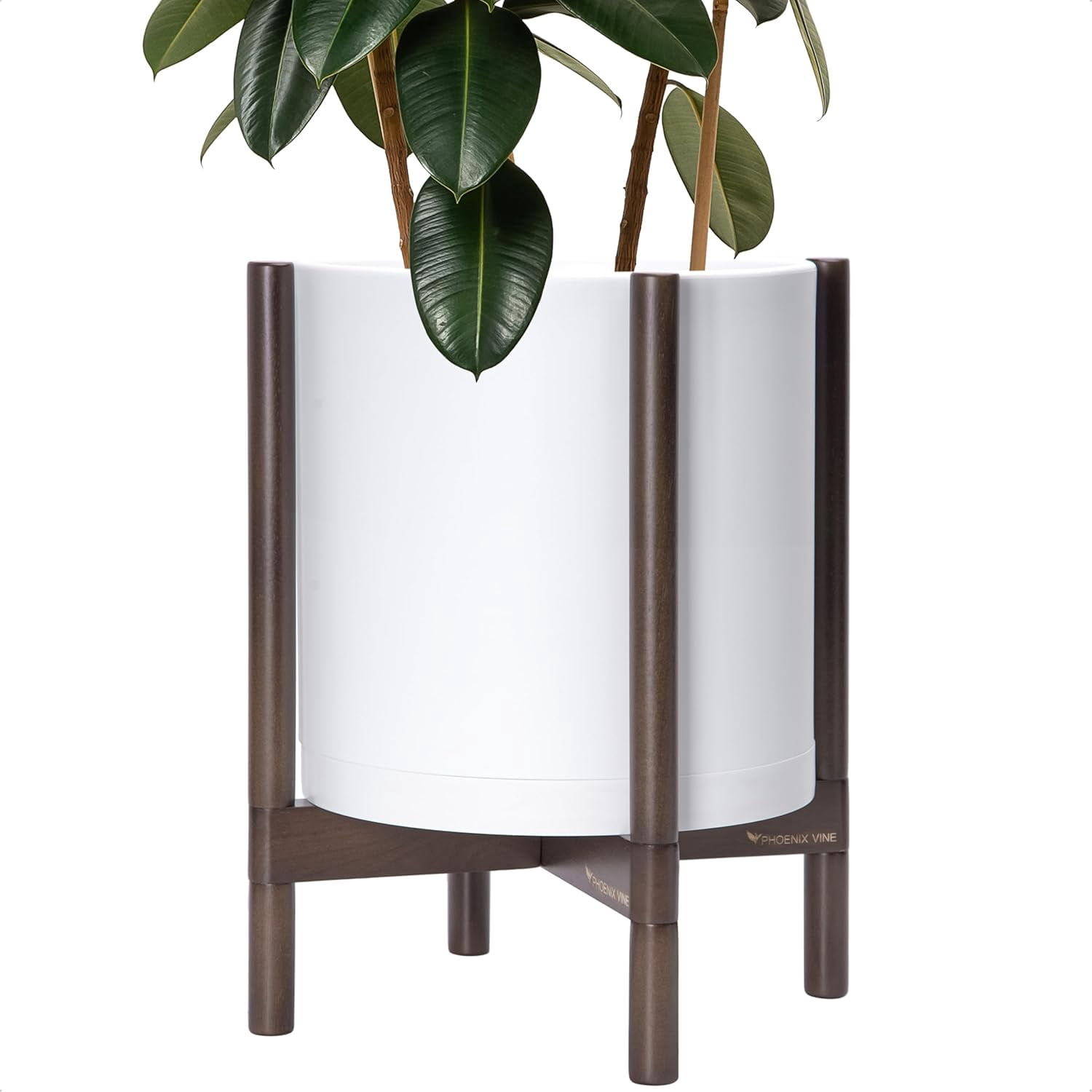 D'vine Dev Planter Pot with Stand - 10 Inch Plastic Cylinder Flower Pot ...