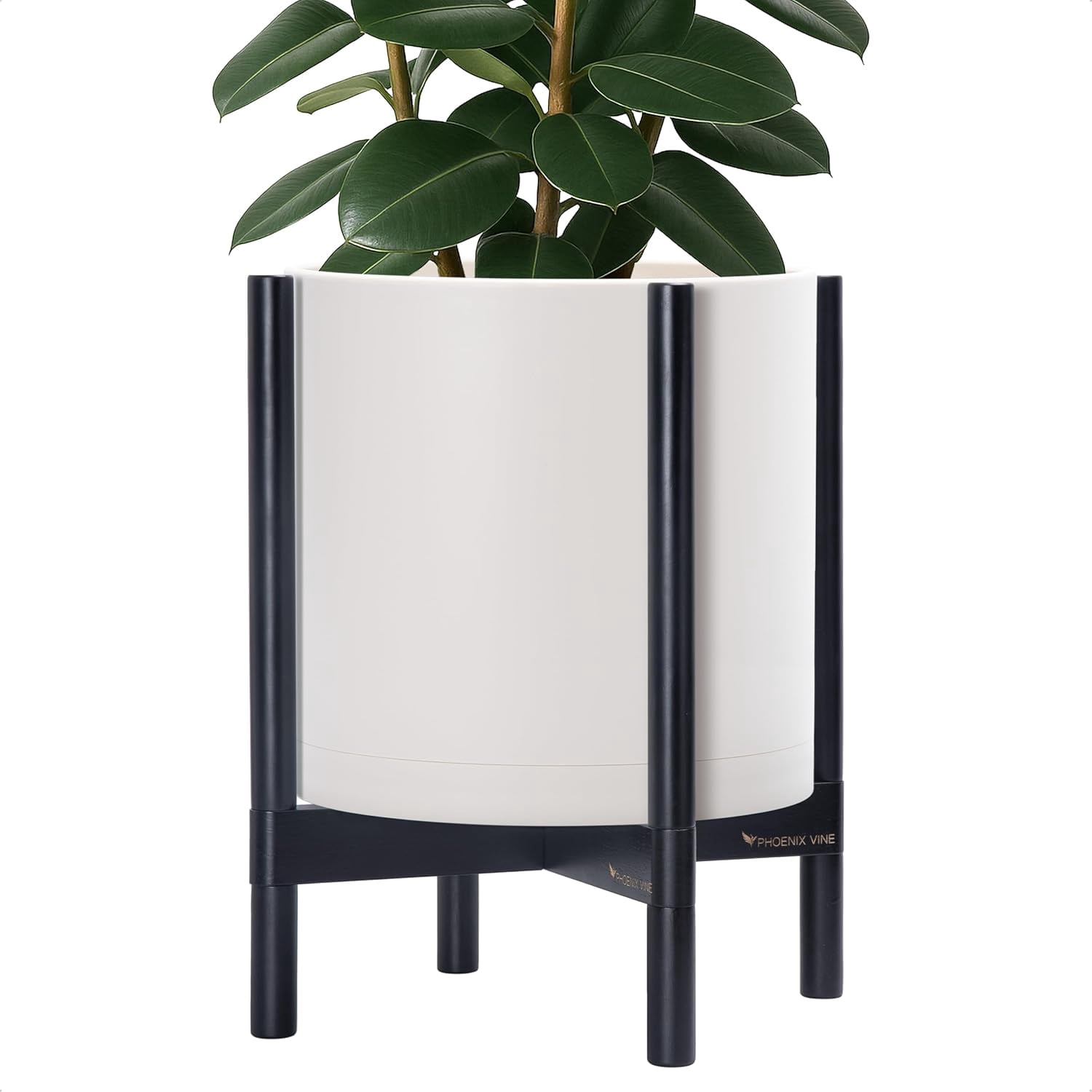 D'vine Dev Planter Pot with Stand - 10 Inch Plastic Cylinder Flower Pot ...