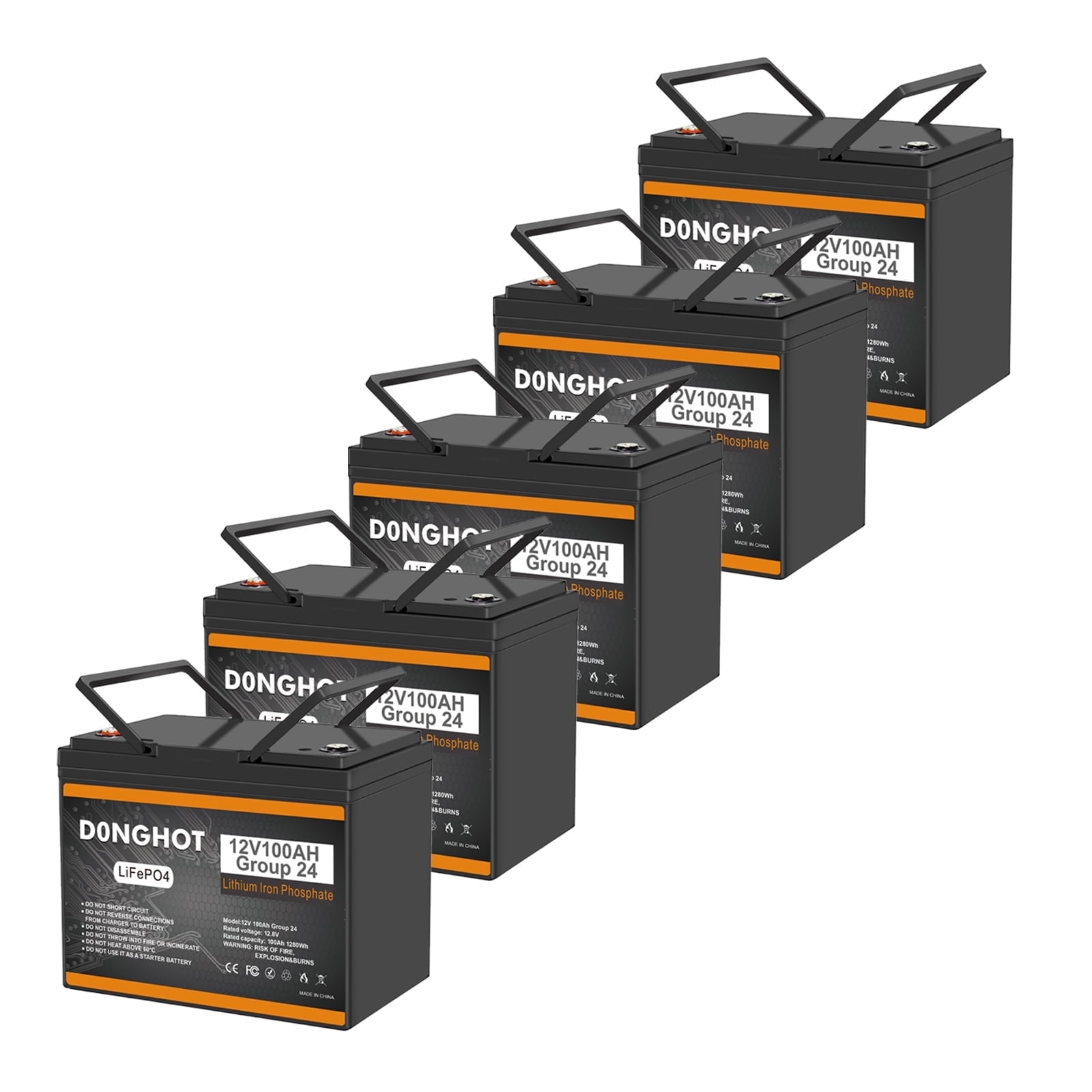 D0NGHOT 5 Pack Lithium Ion Deep Cycle Battery for Replacing Most of ...