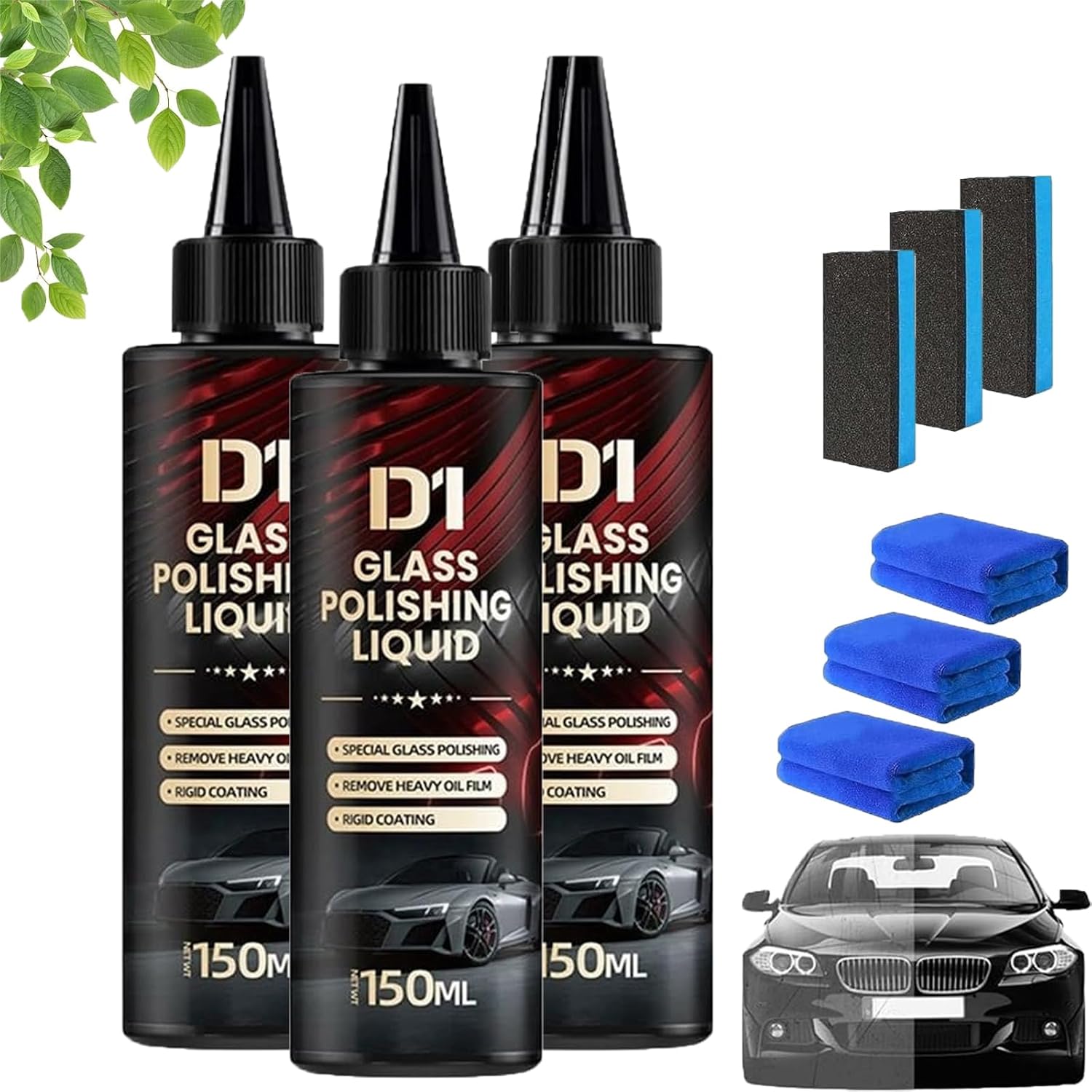 D1 Glass Polishing Liquid, 5.07oz Auto Glass Scratch Care Polishing ...