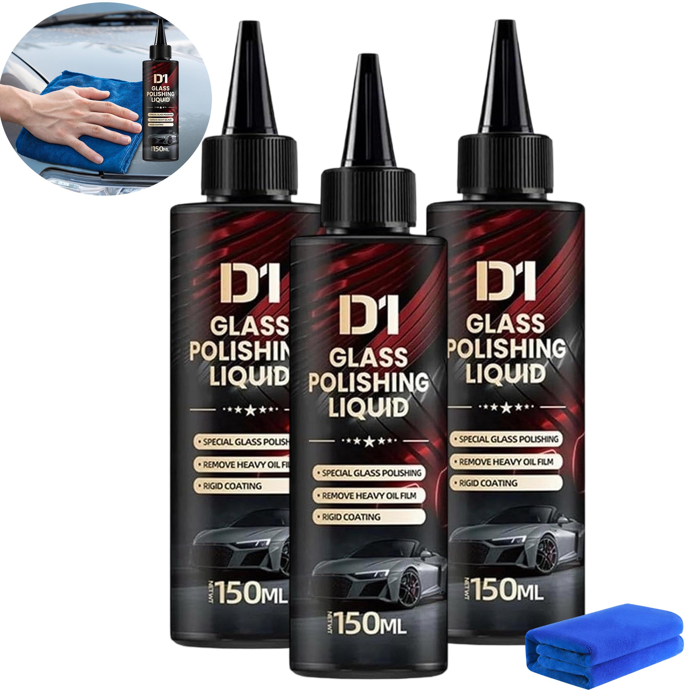 D1 Glass Polishing Liquid, Car Glass Polishing Compound Windshield Oil ...