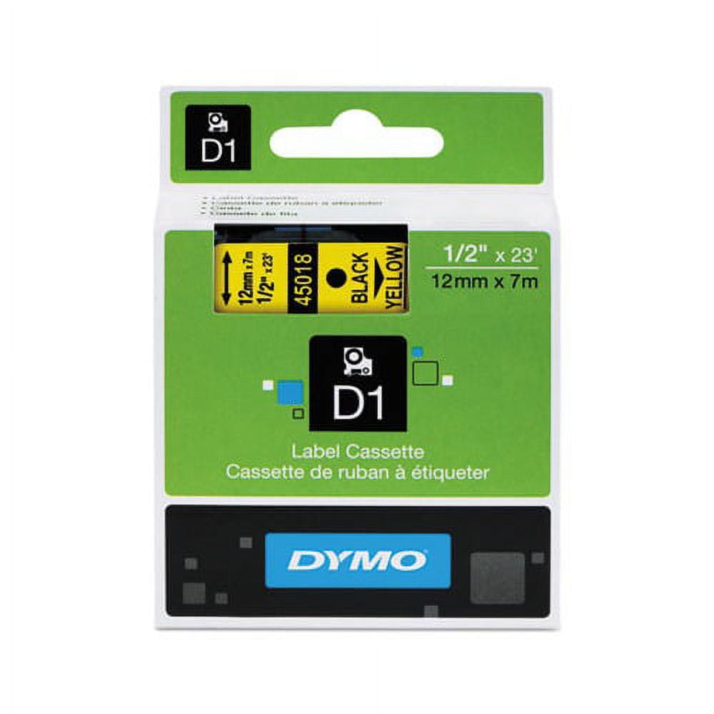 D1 High-Performance Polyester Removable Label Tape 0.5" x 23 ft, Yellow ...