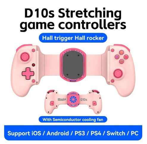 D10 Gamepad Telescopic Mobile Phone Bluetooth Game Controller（Pink with ...