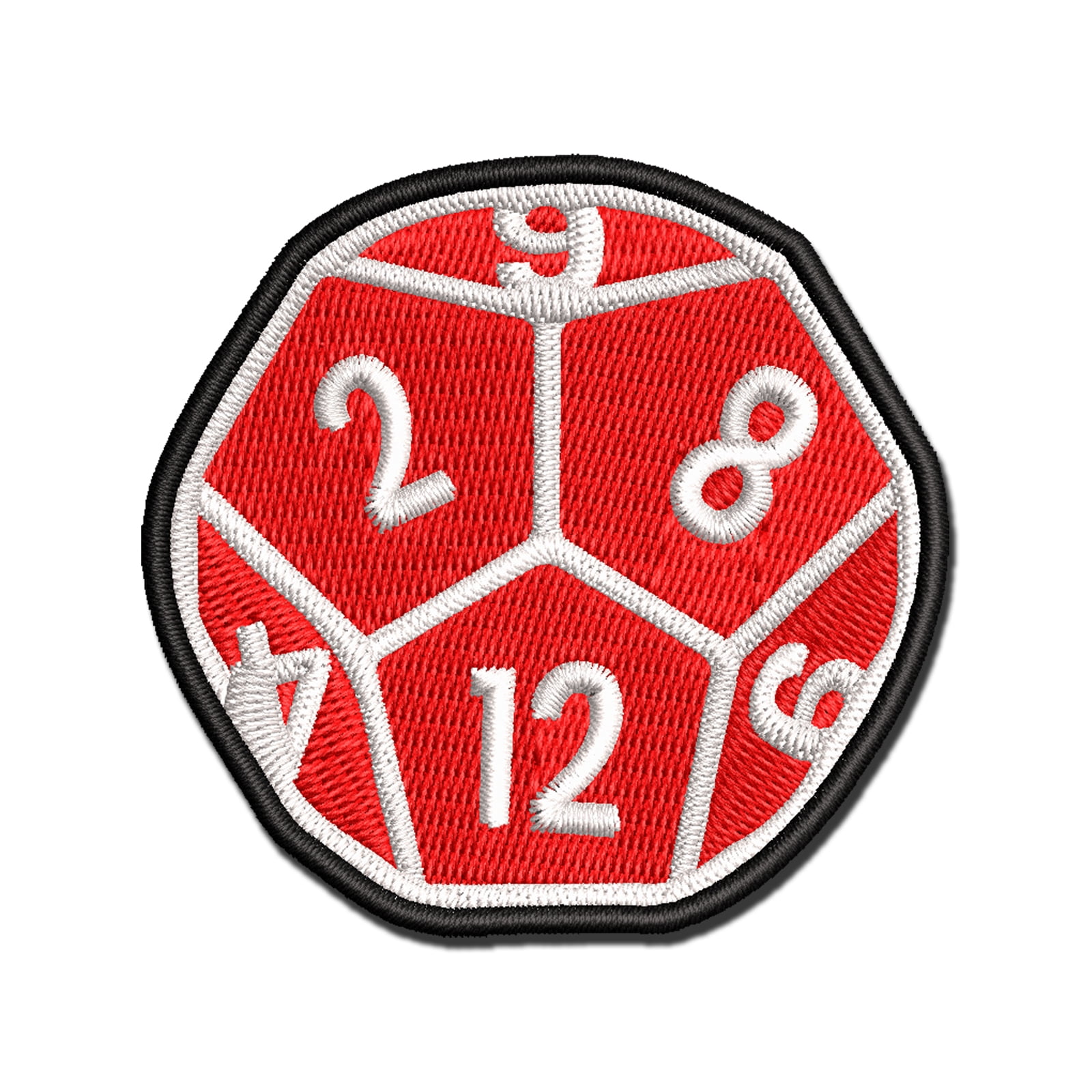D12 12 Sided Gaming Gamer Dice Critical Role Applique Multi-Color Embroidered Iron-On Patch - 2. ...