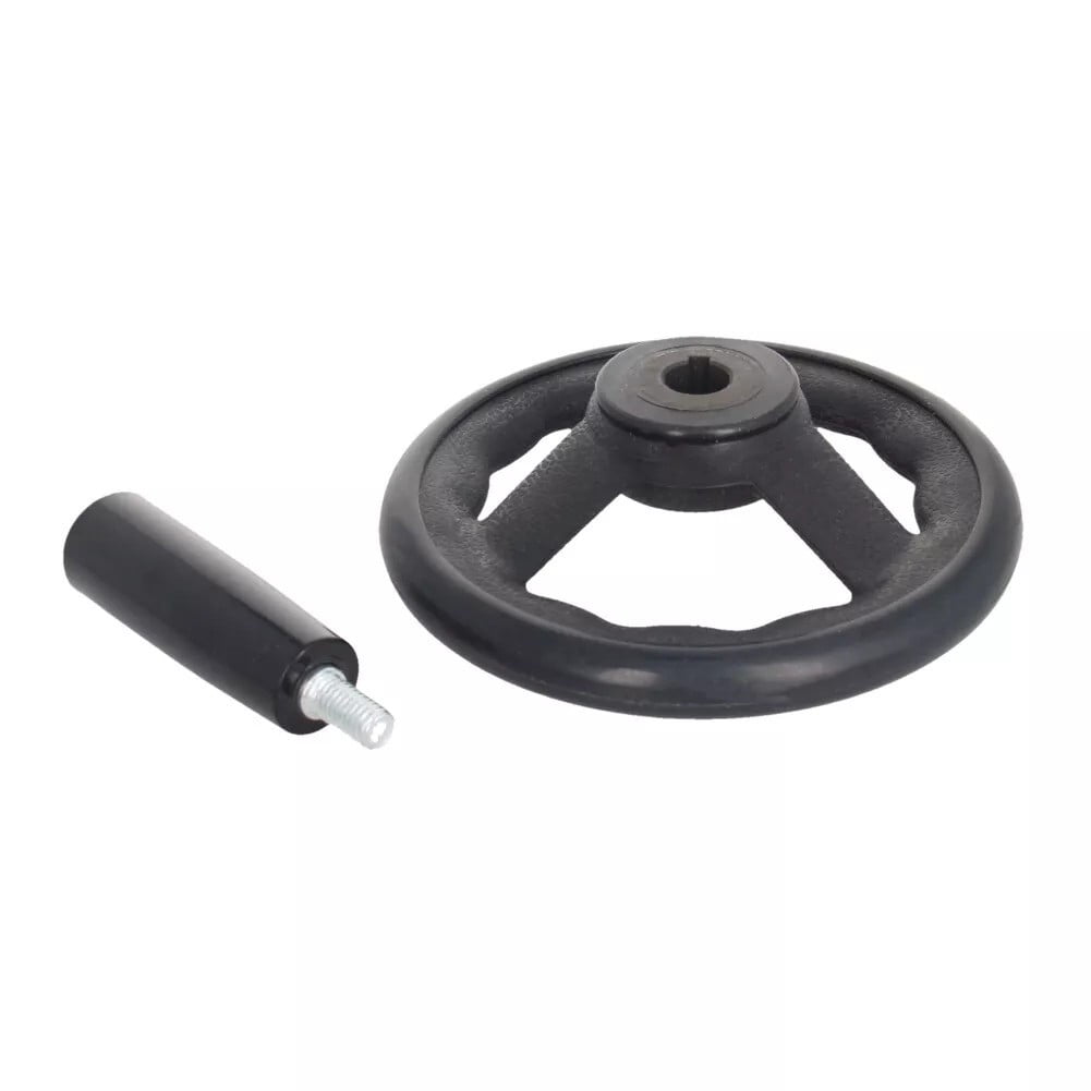 D125/200/100/160mm 3 Spoke Hand Wheel with Revolving Handle for Milling ...