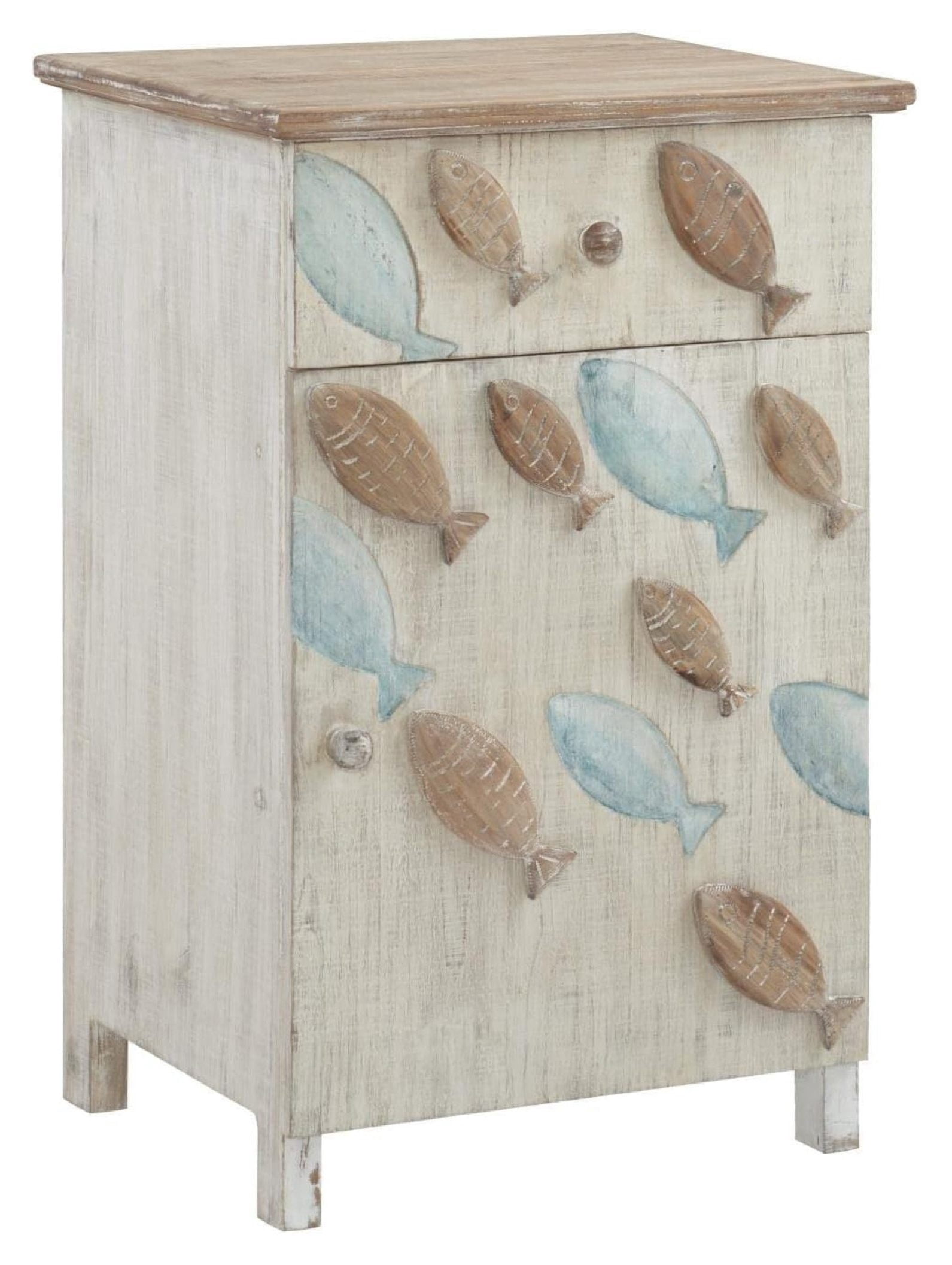 D1299A19SC Caspian Fish Storage Side End Table, White - Walmart.com