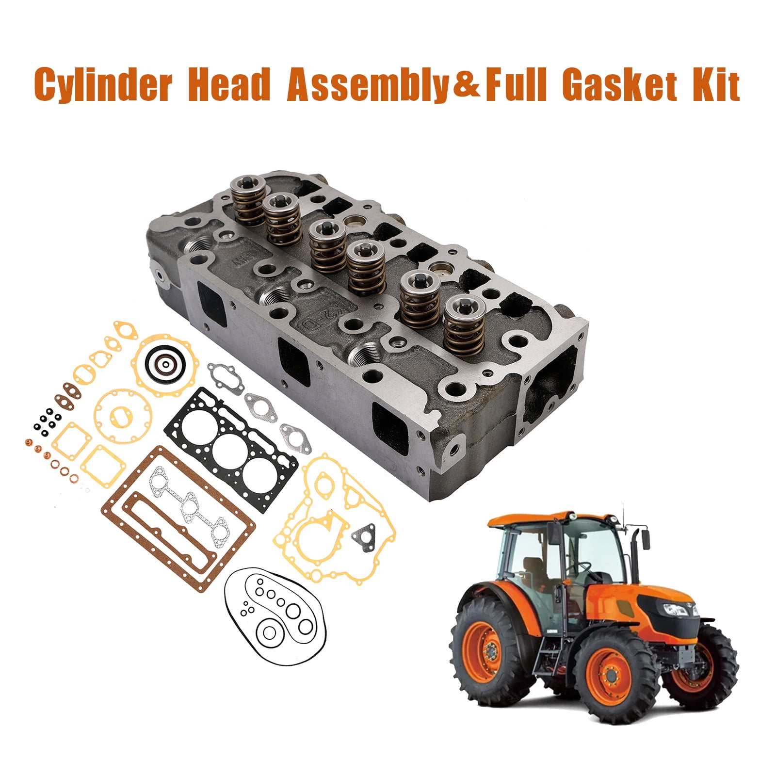 D1305 Complete Cylinder Head Assy+Gasket For Kubota B2710HSD F3060 ...