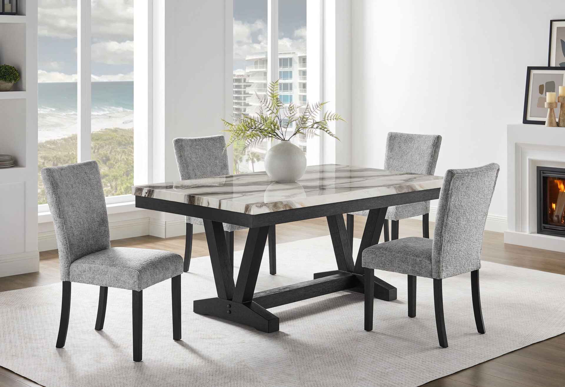 D1319 Black and White Dining Table - Walmart.com