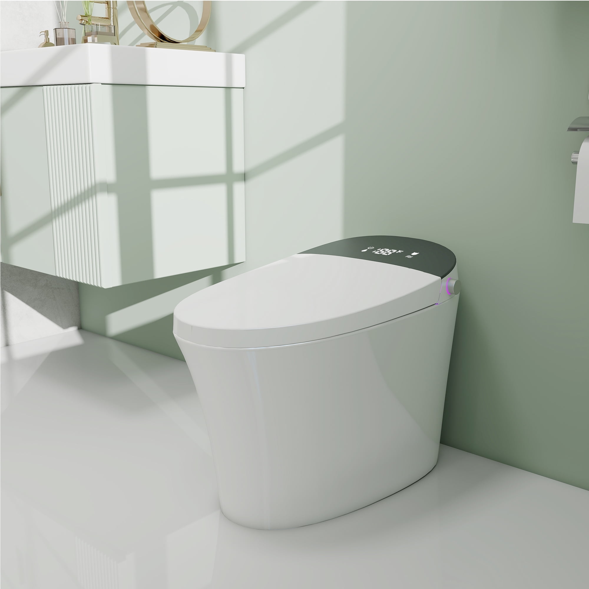 D16-BE ModMakers Tankless Toilet, Modern Smart Toilet with Foam Shield ...