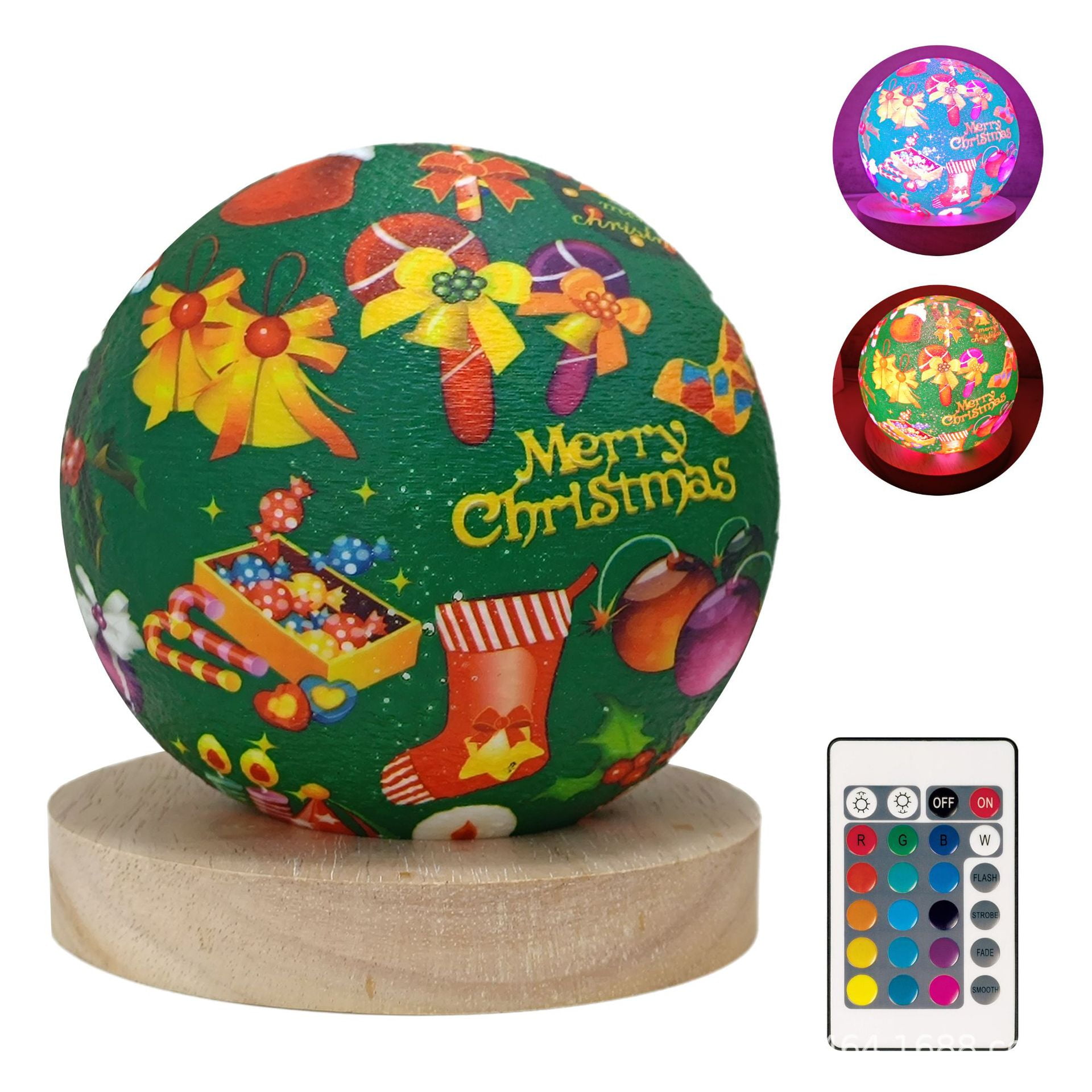 D1C Christmas Pattern Moon Night Light - Multicolor Temperature ...