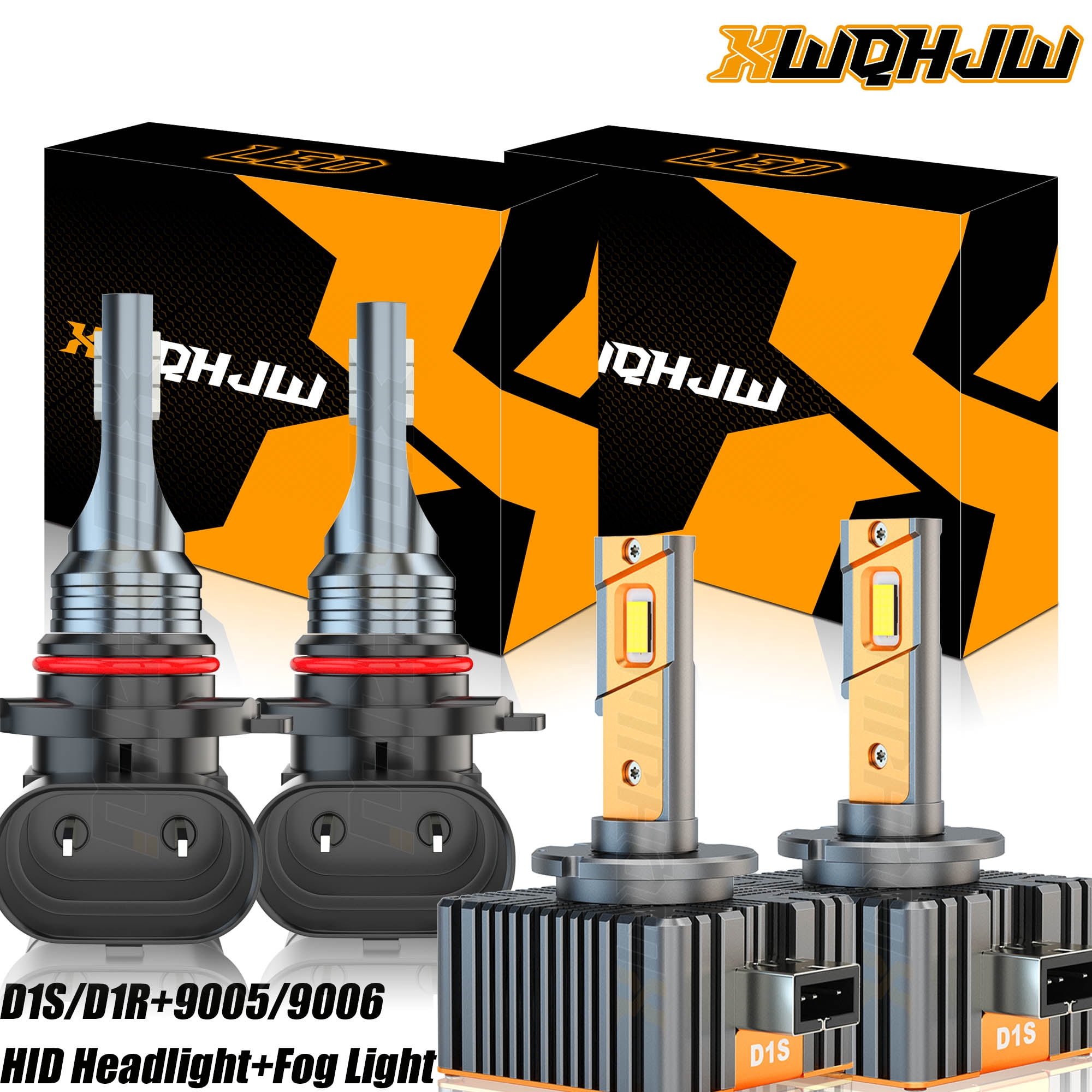 D1S + 9005/9006 White HID Headlight Fog Light Bulbs Plug&Play Car High ...