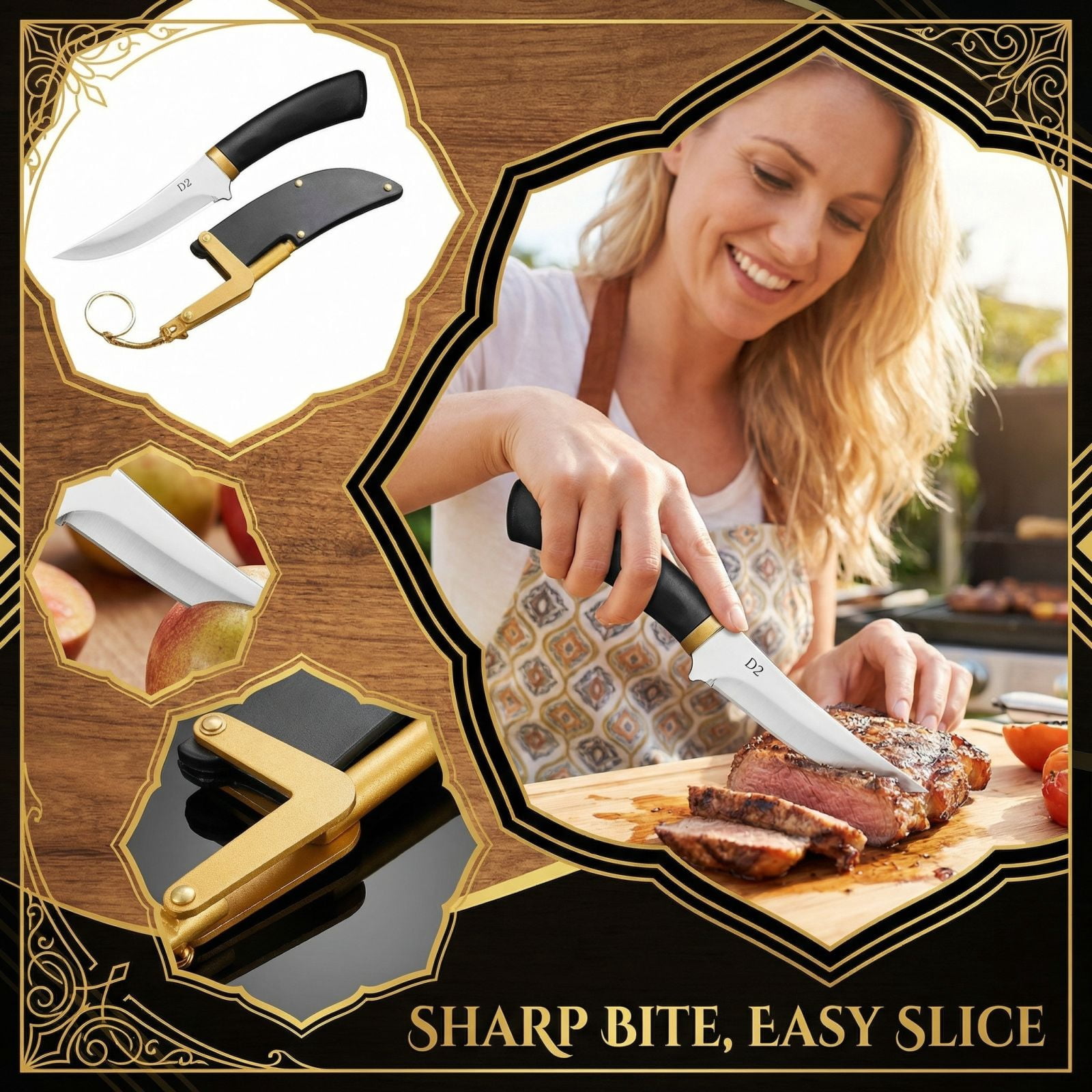 D2 Hummingbird Fruit Knife, Meat Cutting Knife, Handheld Meat-Specific ...