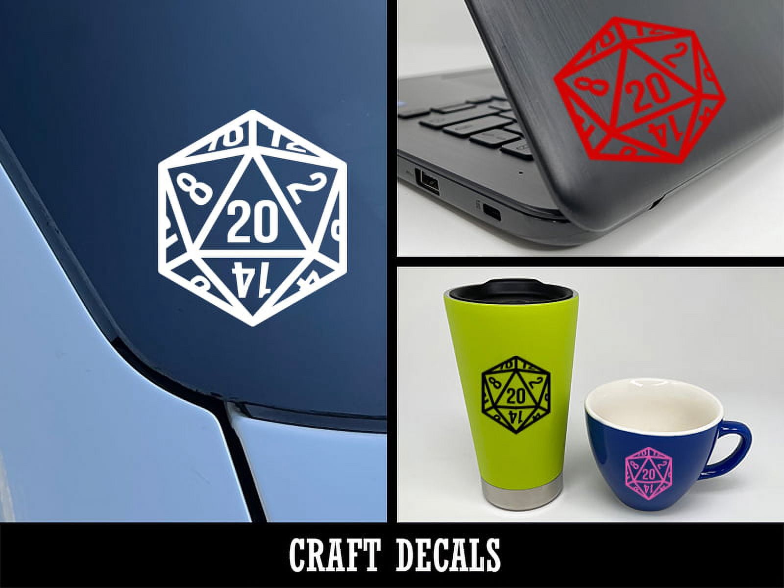 D20 20 Sided Gaming Gamer Dice Critical Role Craft Vinyl Indoor Outdoor ...