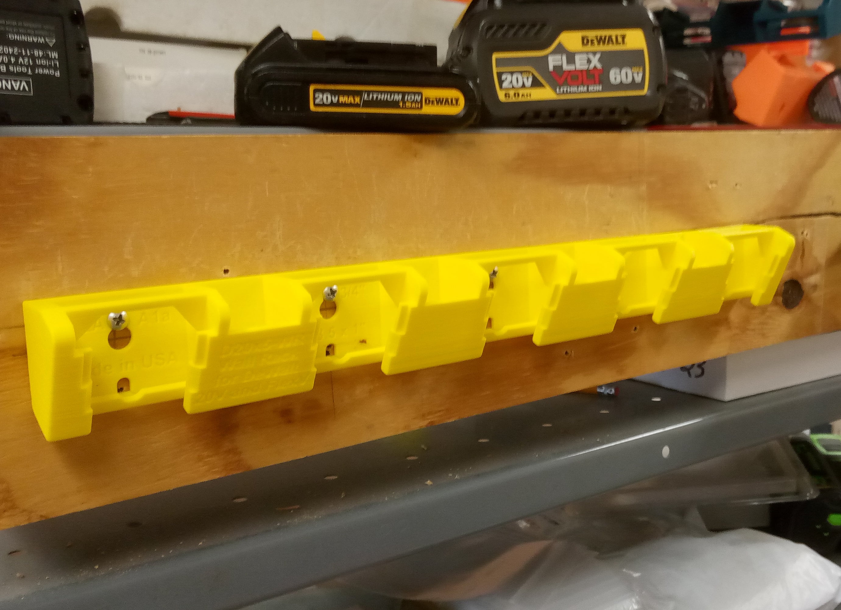 D20 5-slot Battery Rack for DeWalt 12Vmax 20Vmax and FlexVolt Wall ...