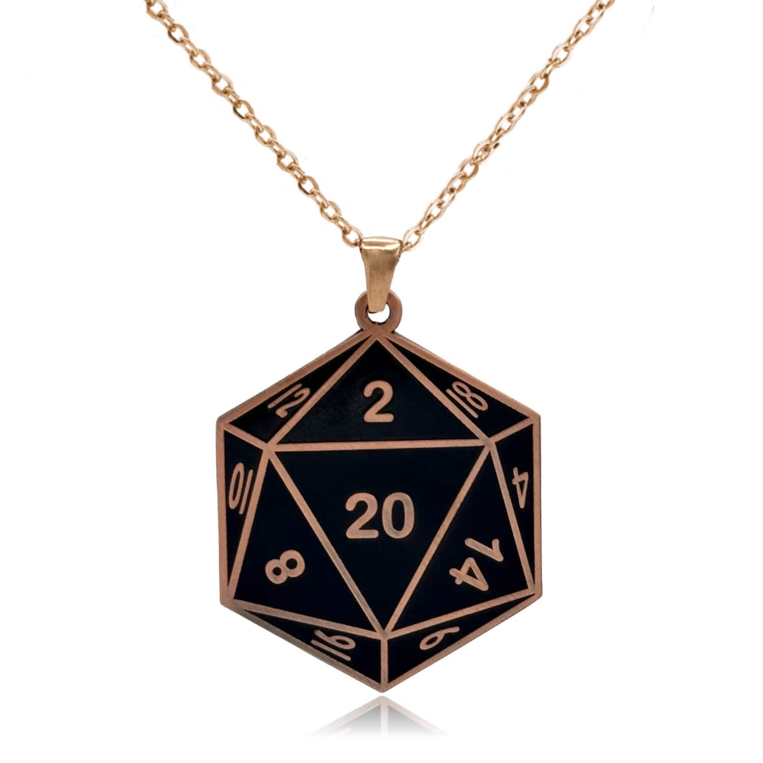 D20 Dice Double Sided Enamel Pendant Necklace | Clayton Jewelry Labs ...