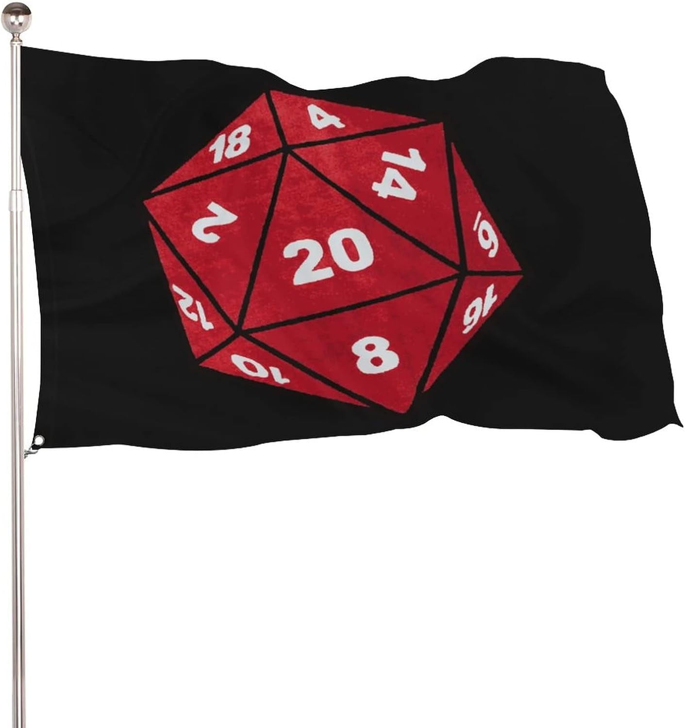 D20 Dice Dungeons Funny Flag with 2 Brass Grommets Banner for Indoor ...