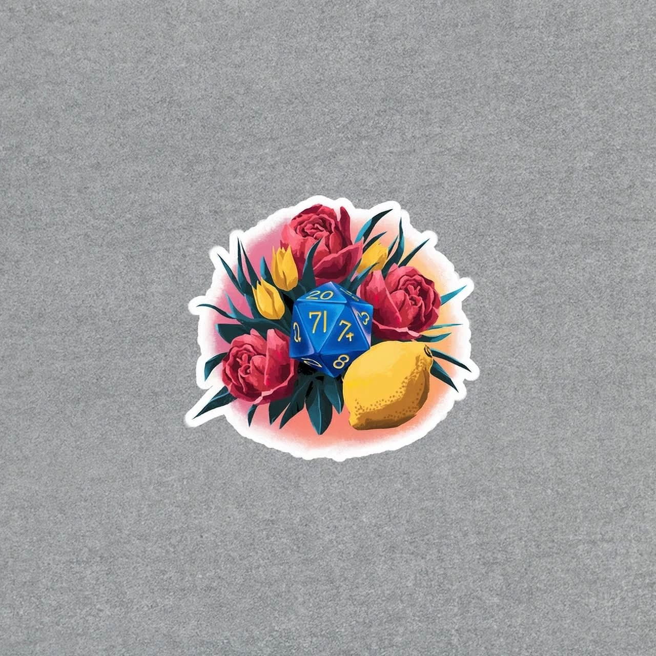 D20 Dice Flowers Lemon Sticker Fantasy Rpg Gaming Decalphone Decal ...
