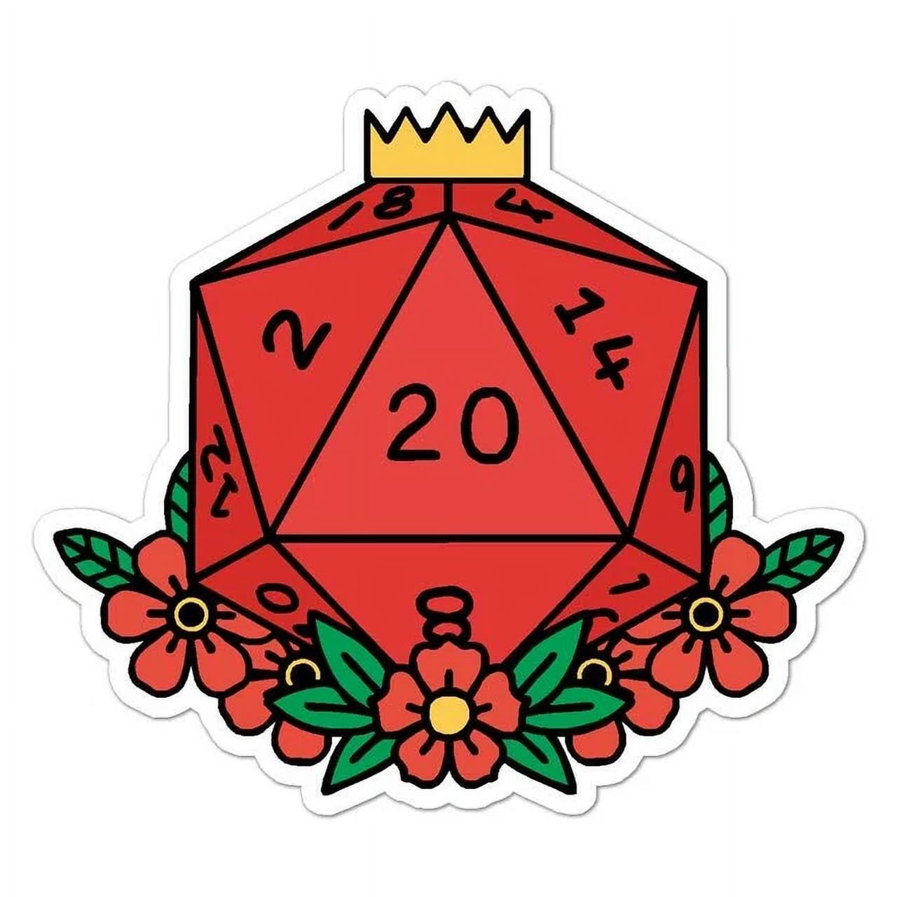 D20 Dice Rpg Sticker Indoor Outdoor Phone Decal Water Bottle Stickers ...