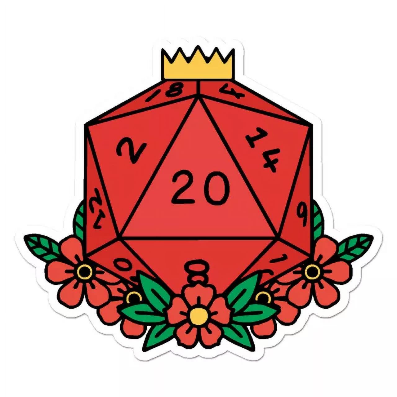 D20 Dice Rpg Sticker Phone Decal Water Bottle Stickers Car Decals ...