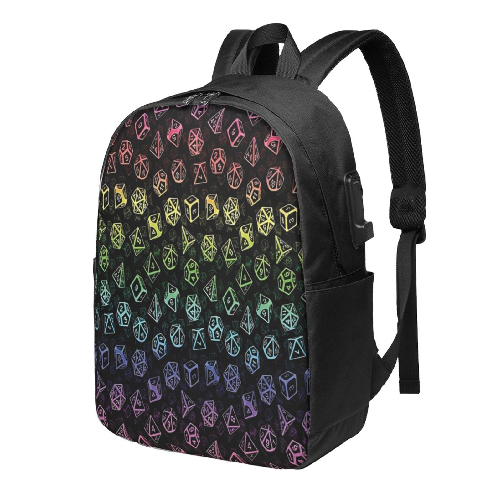 D20 Dice Set Pattern (Rainbow) Backpack Fashion Travel Backpack Laptop ...