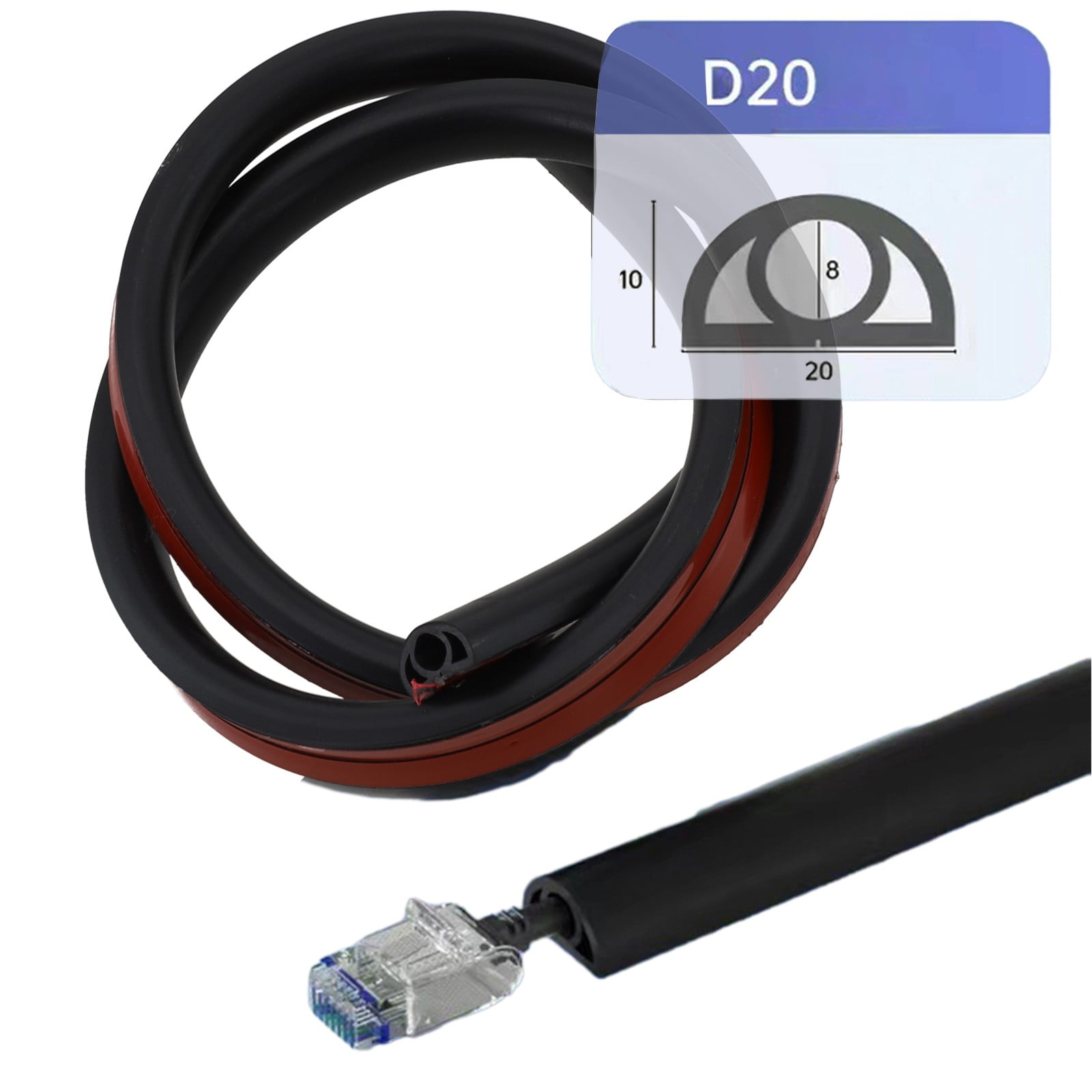 D20 Floor Cord Covers Cables Floor Cable Wire Cover 1M Black-1M - Walmart.com