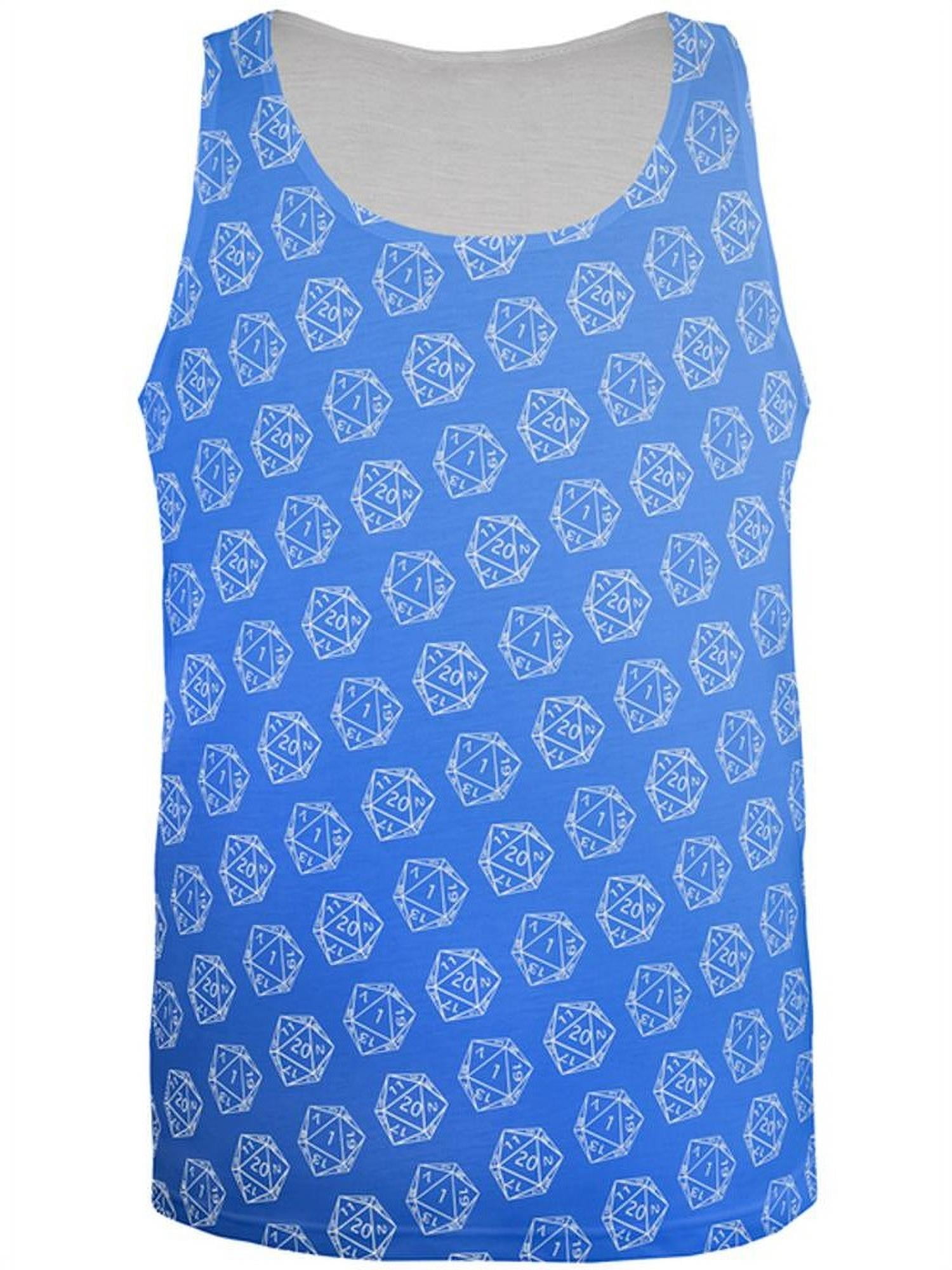 D20 Gamer Critical Hit and Fumble Blue Pattern All Over Mens Tank Top ...