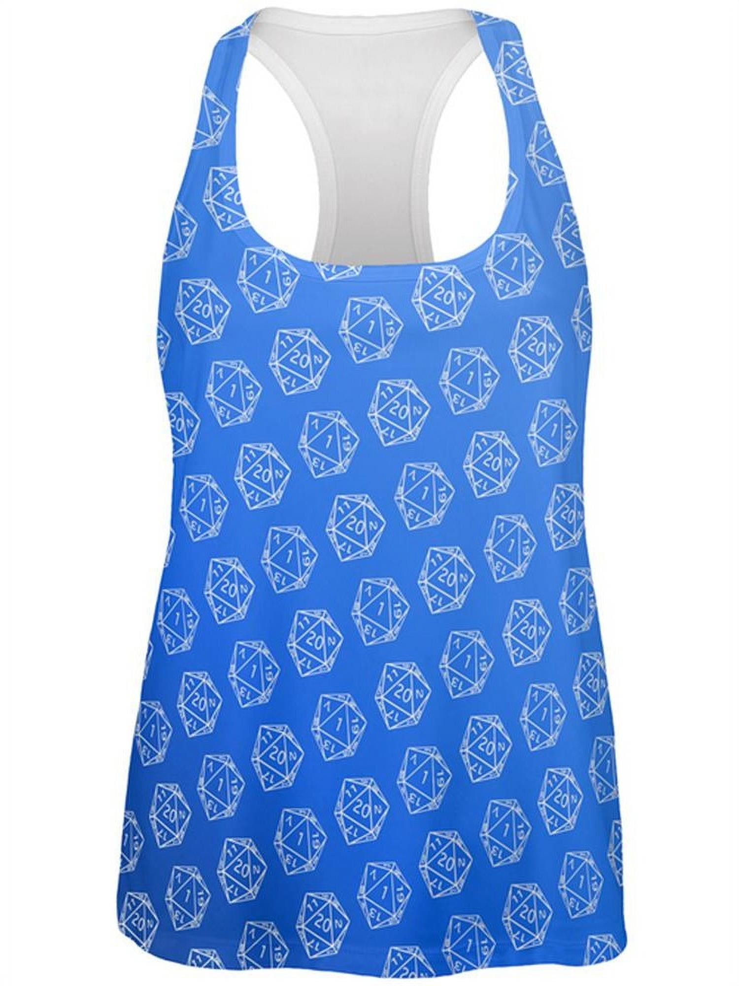 D20 Gamer Critical Hit and Fumble Blue Pattern All Over Womens Work Out ...